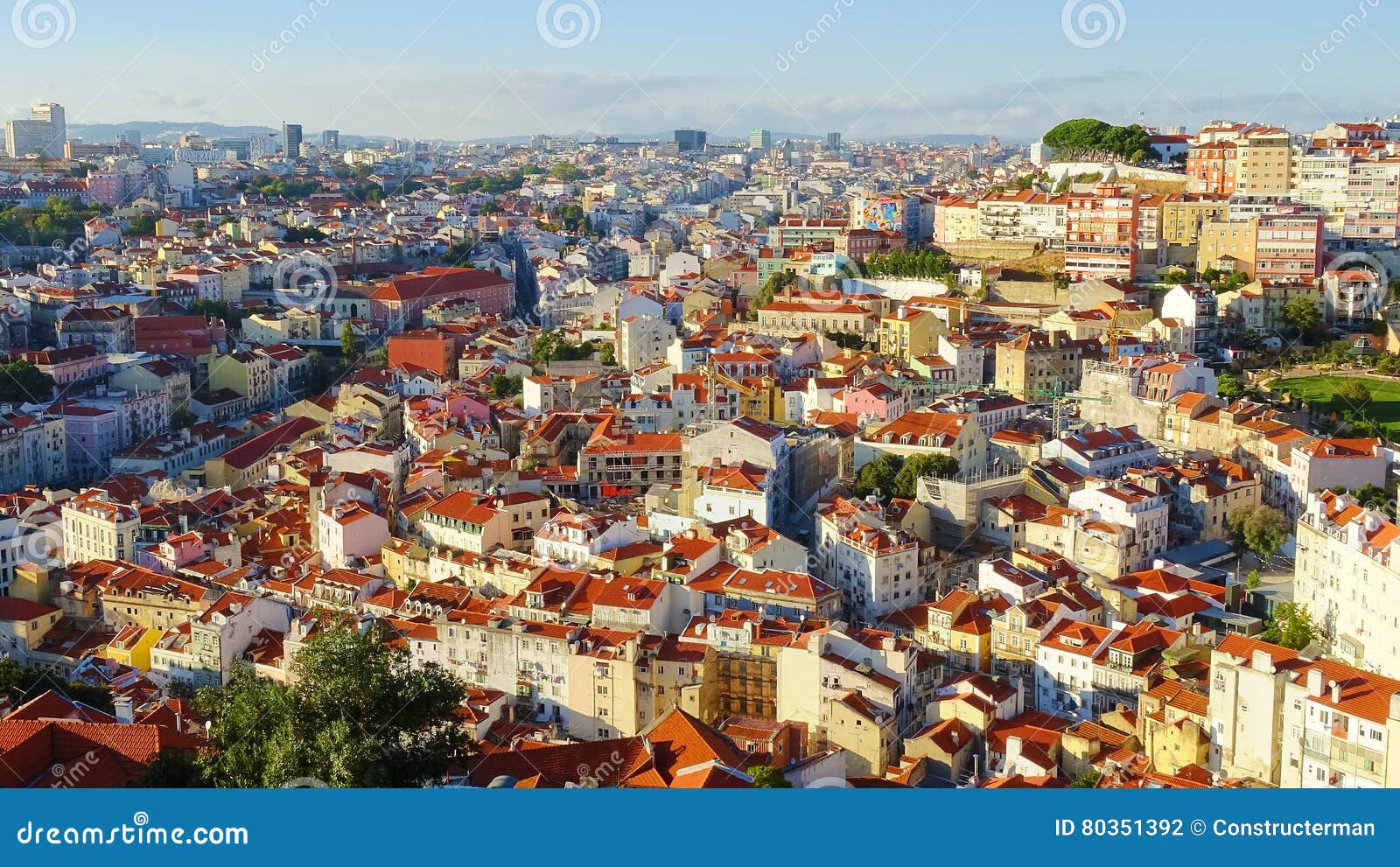 Lisbon at the sunset stock photo. Image of view, panorama - 80351392