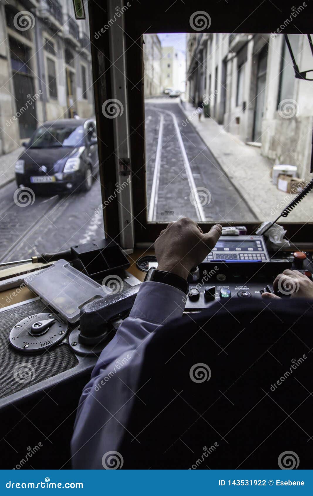Lisbon tram driver stock photo. Image of vehicle, tourist - 143531922