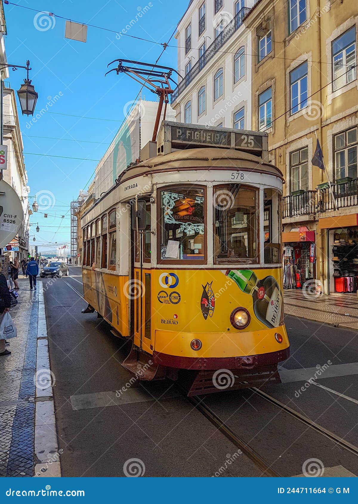 Lisbon tramway colourful editorial stock image. Image of railway ...
