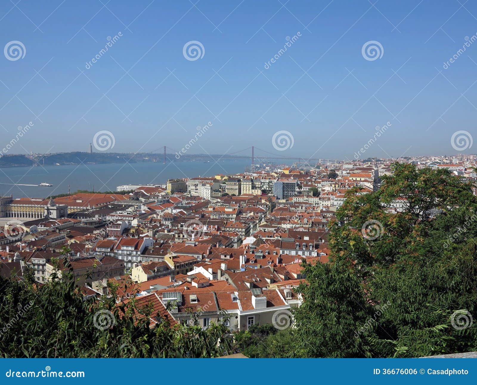 Lisbon view stock photo. Image of scene, metropolis, roof - 36676006