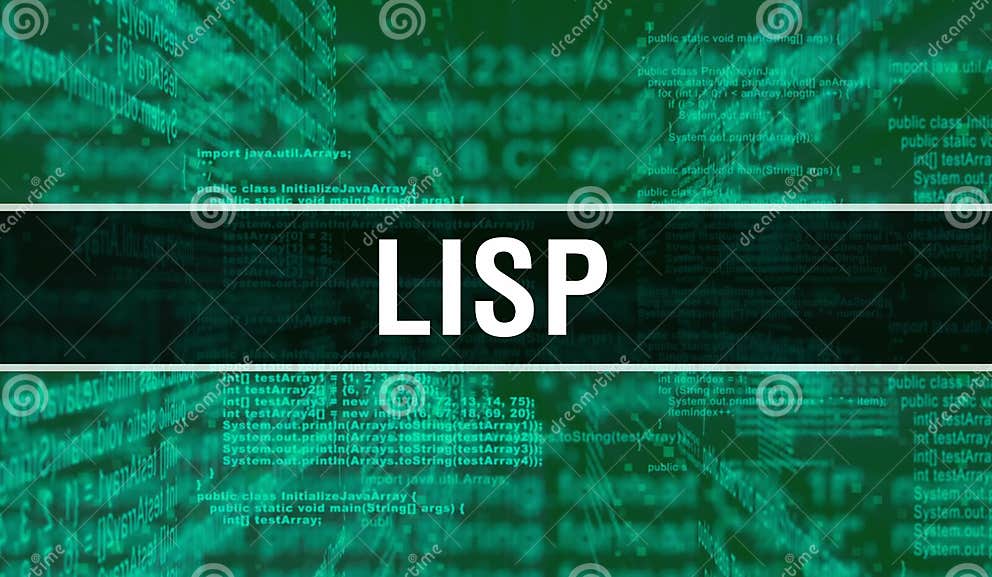 LISP Con Texto De Código Java Digital Concepto Vectorial De Codificación De Software LISP Y ...