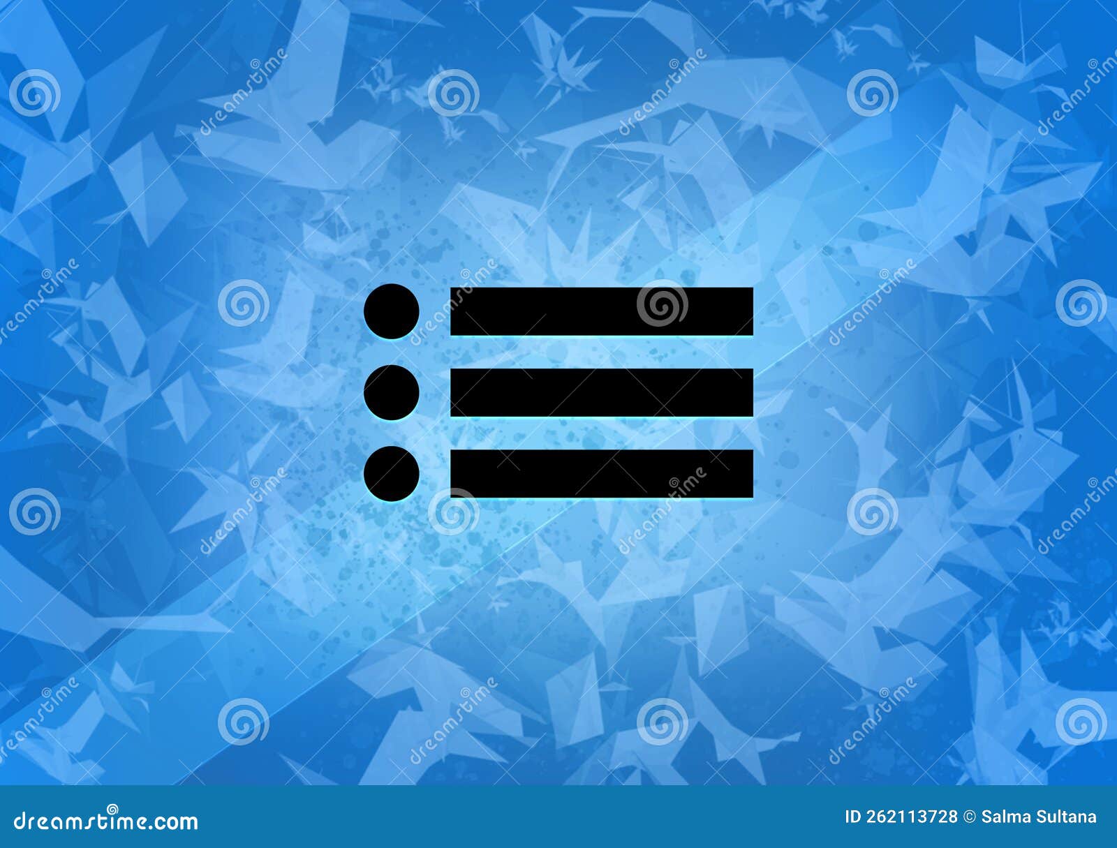 List Aesthetic Abstract Icon on Blue Background Stock Illustration ...