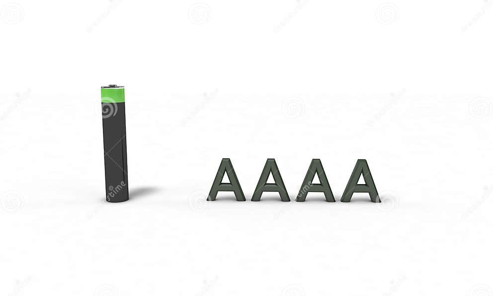List of Battery Sizes AAAA, 3d Render Stock Illustration - Illustration ...