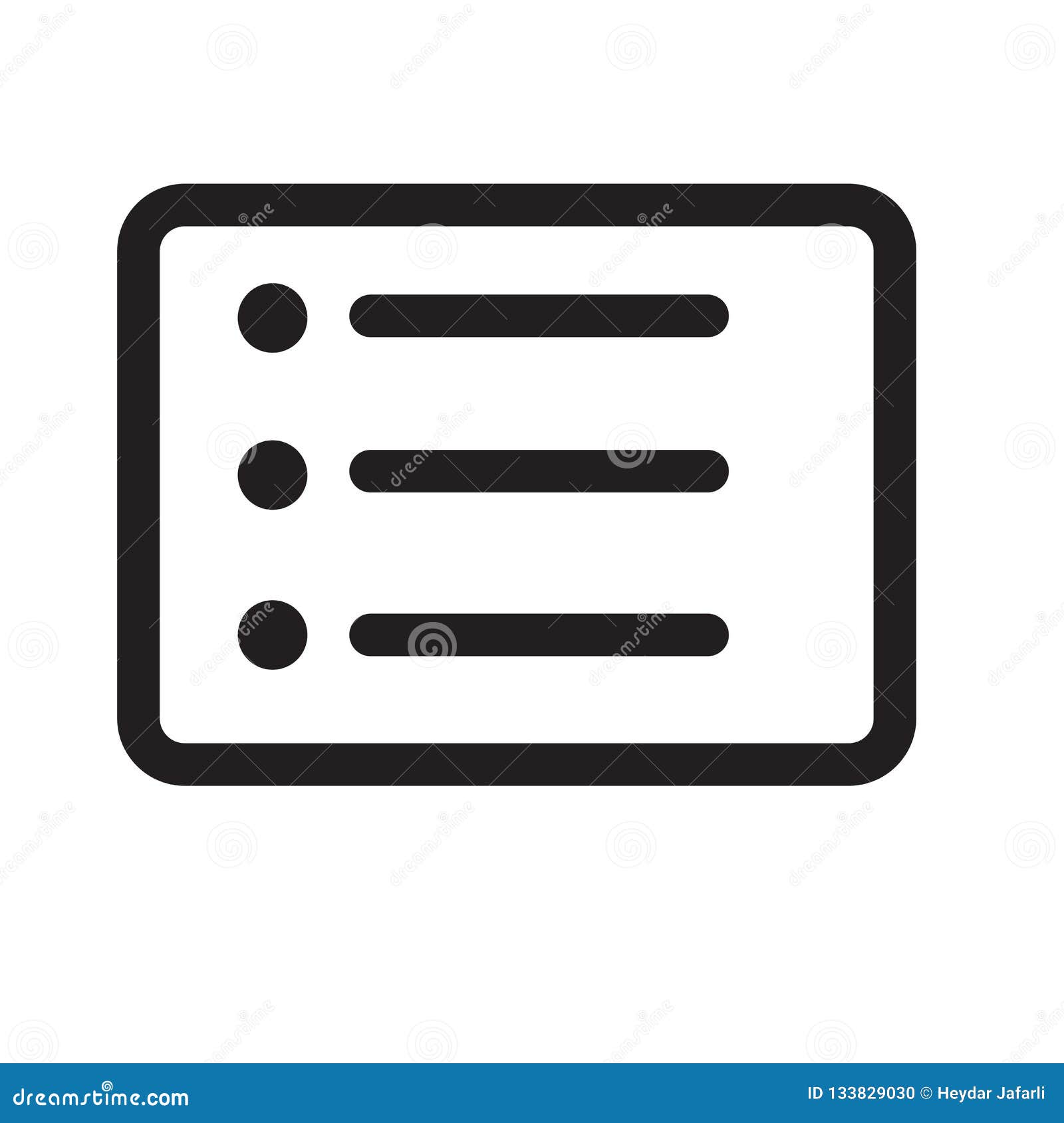 List Button Icon Vector Sign and Symbol Isolated on White Background ...