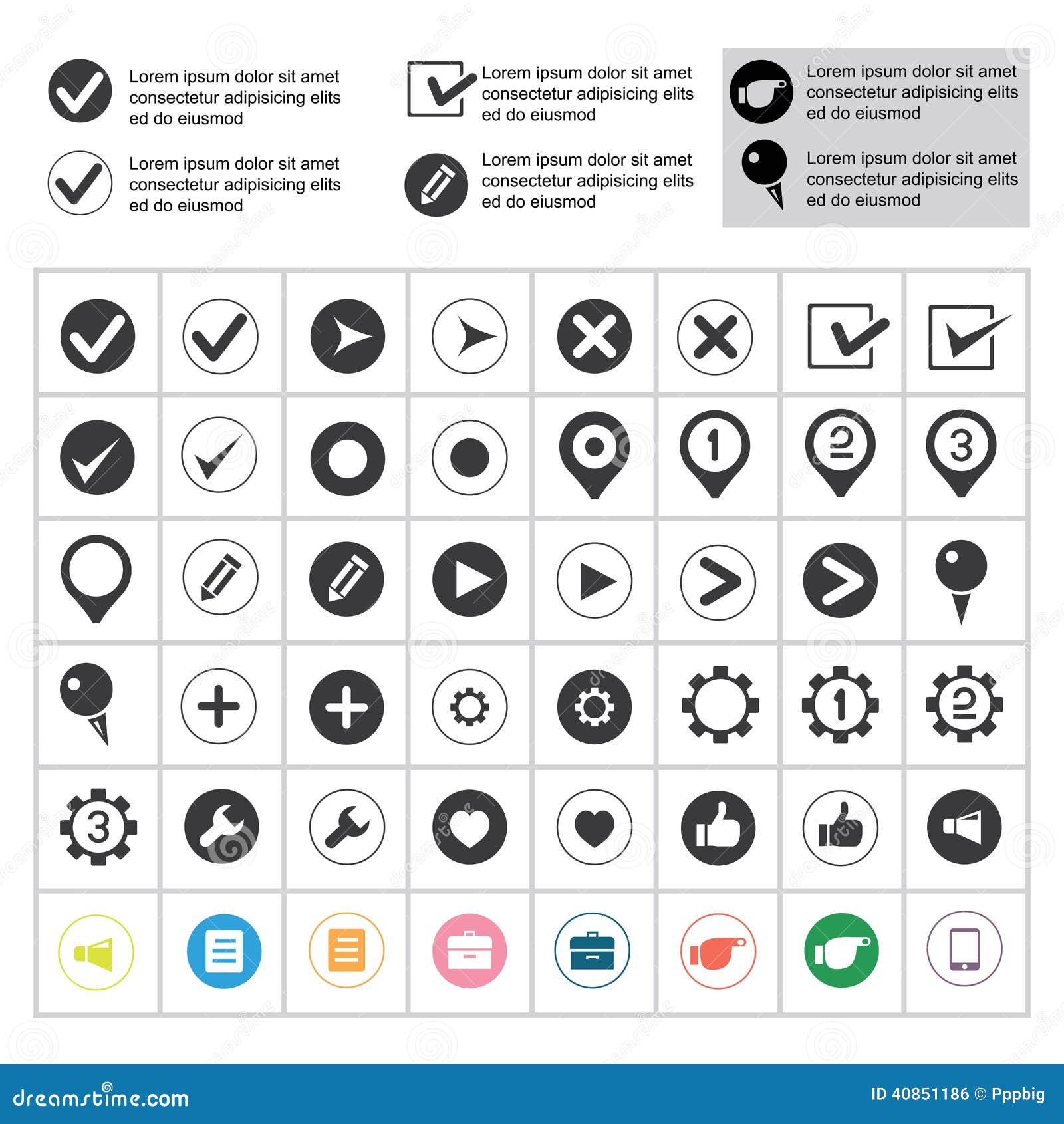 List buttons set stock illustration. Illustration of schedule - 40851186
