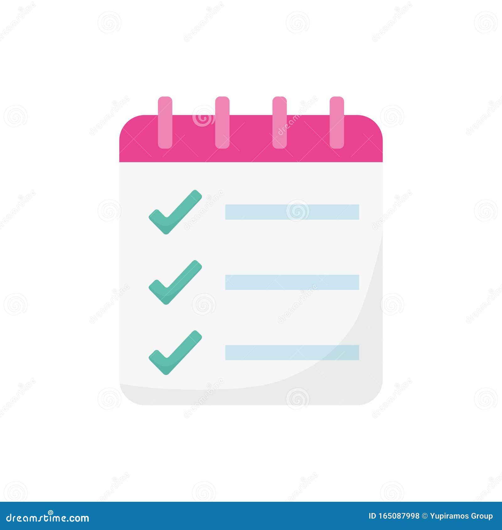 List Check Mark Notepad Spiral Icon Stock Vector - Illustration of ...