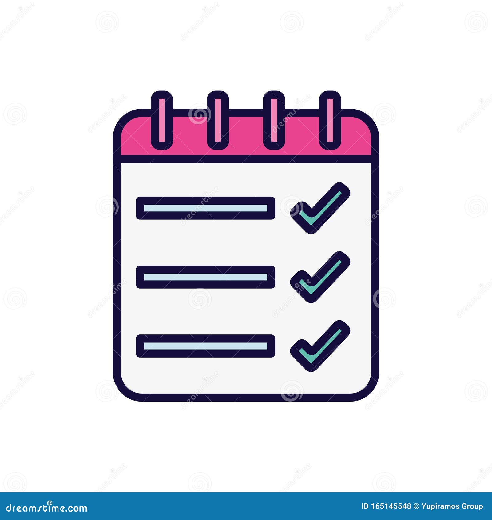 List Check Mark Notepad Spiral Icon Stock Vector - Illustration of note ...