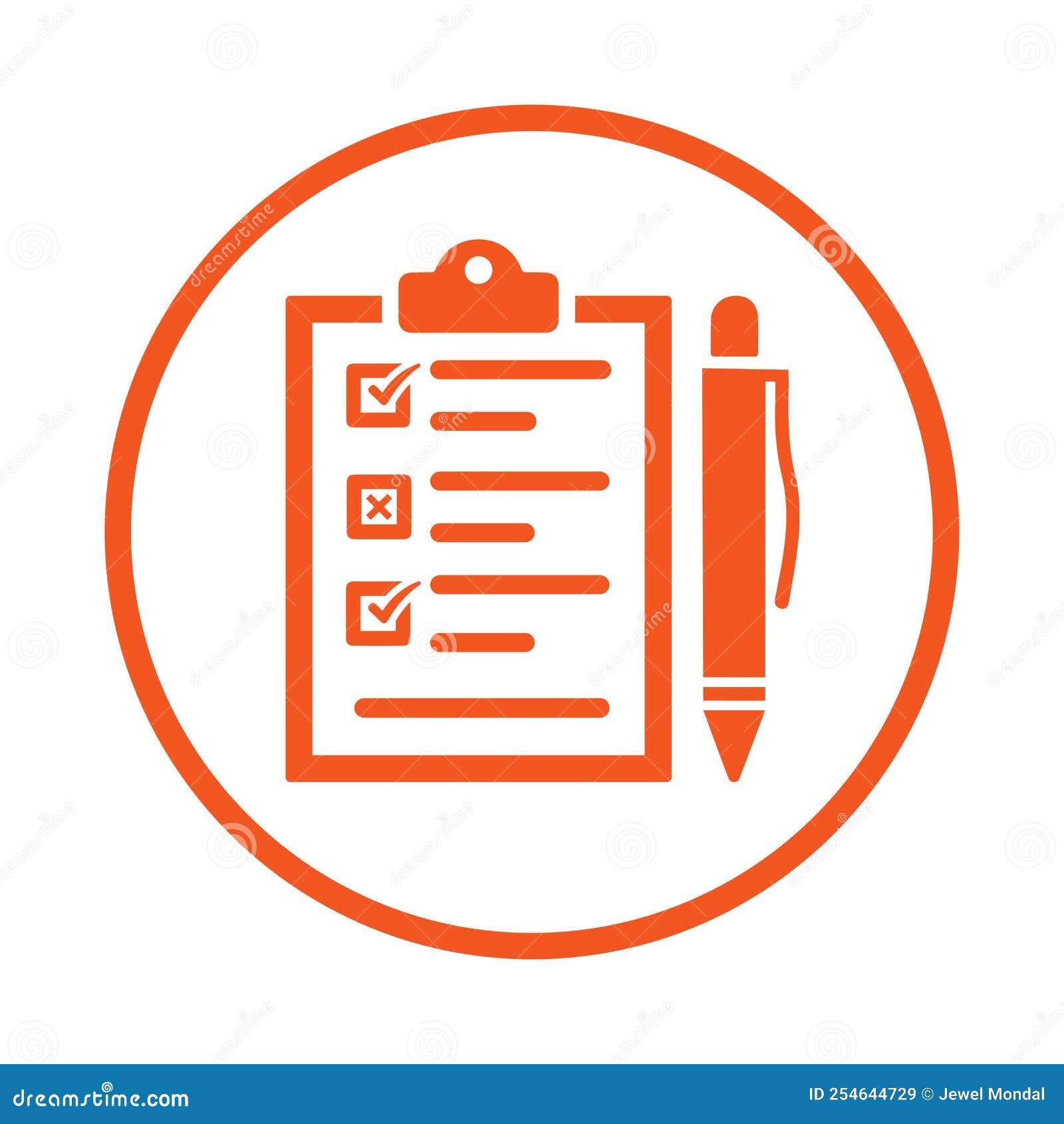 List, Checklist, Question Paper, Survey, Questionnaire Icon. Orange ...