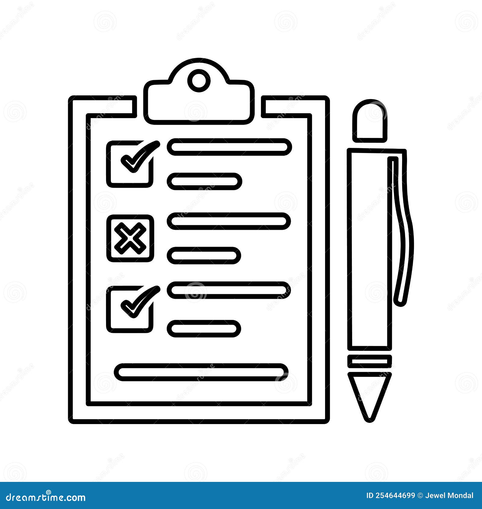 Checklist, Question Paper Icon. Black Vector Graphics Royalty-Free ...
