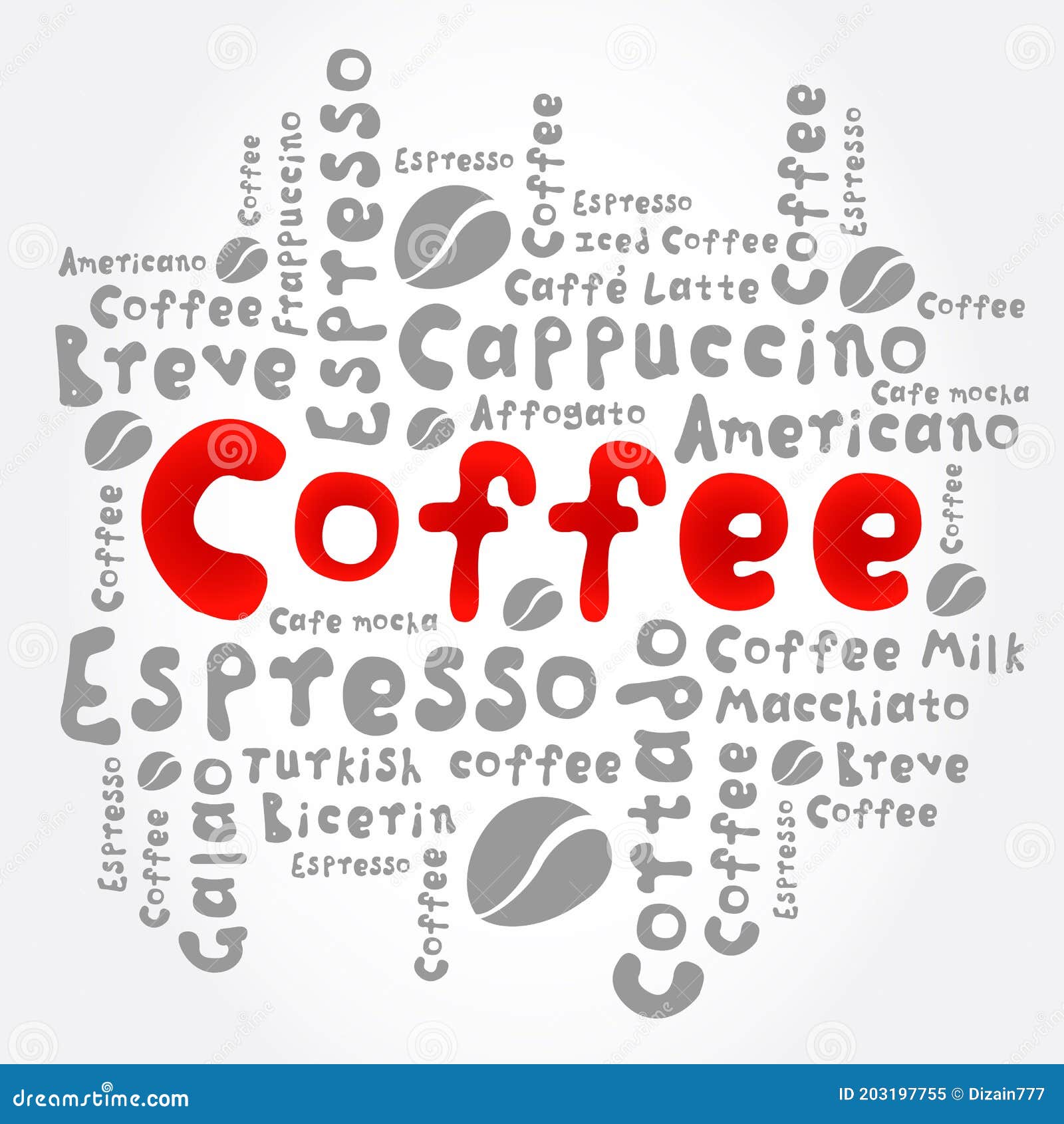 List Of Coffee Drinks With Titles. Watercolor Set. Hand Drawn Sketch ...