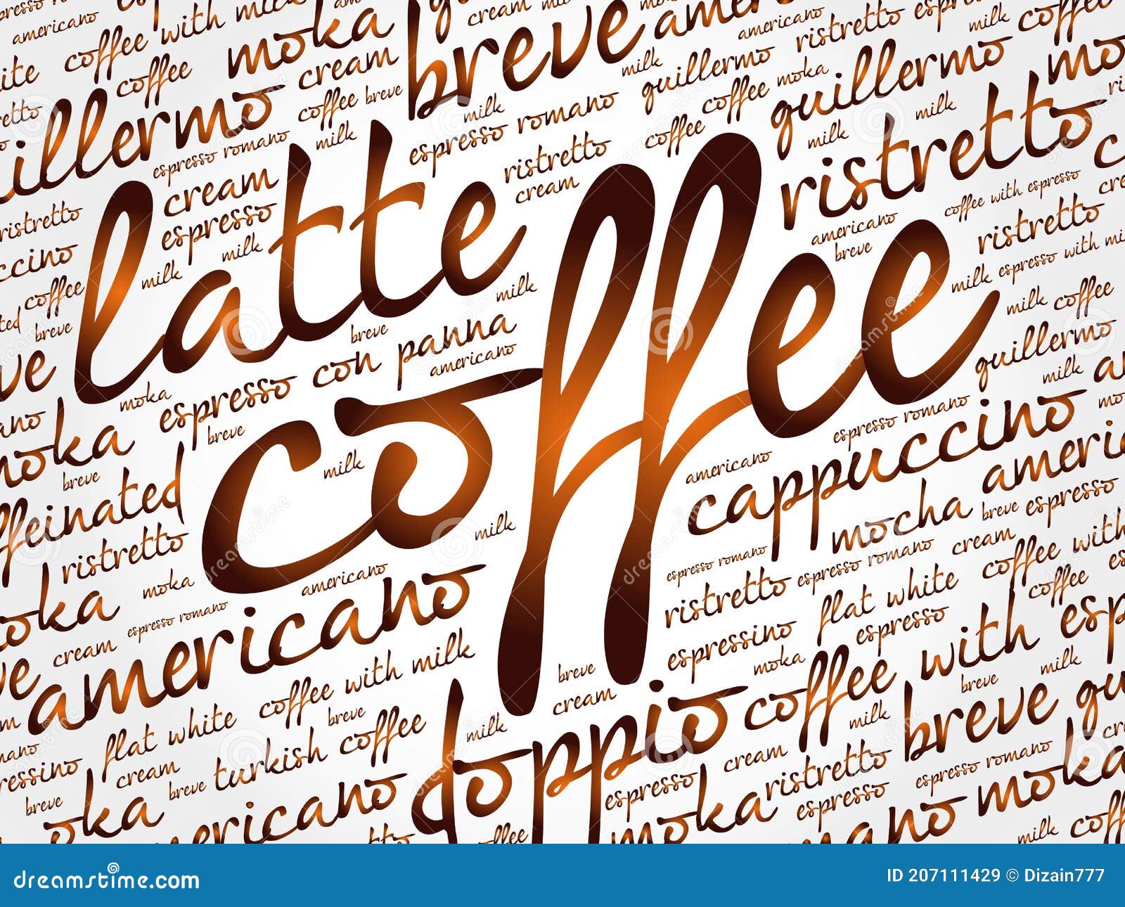 List of Coffee Drinks Words Cloud Stock Illustration - Illustration of ...