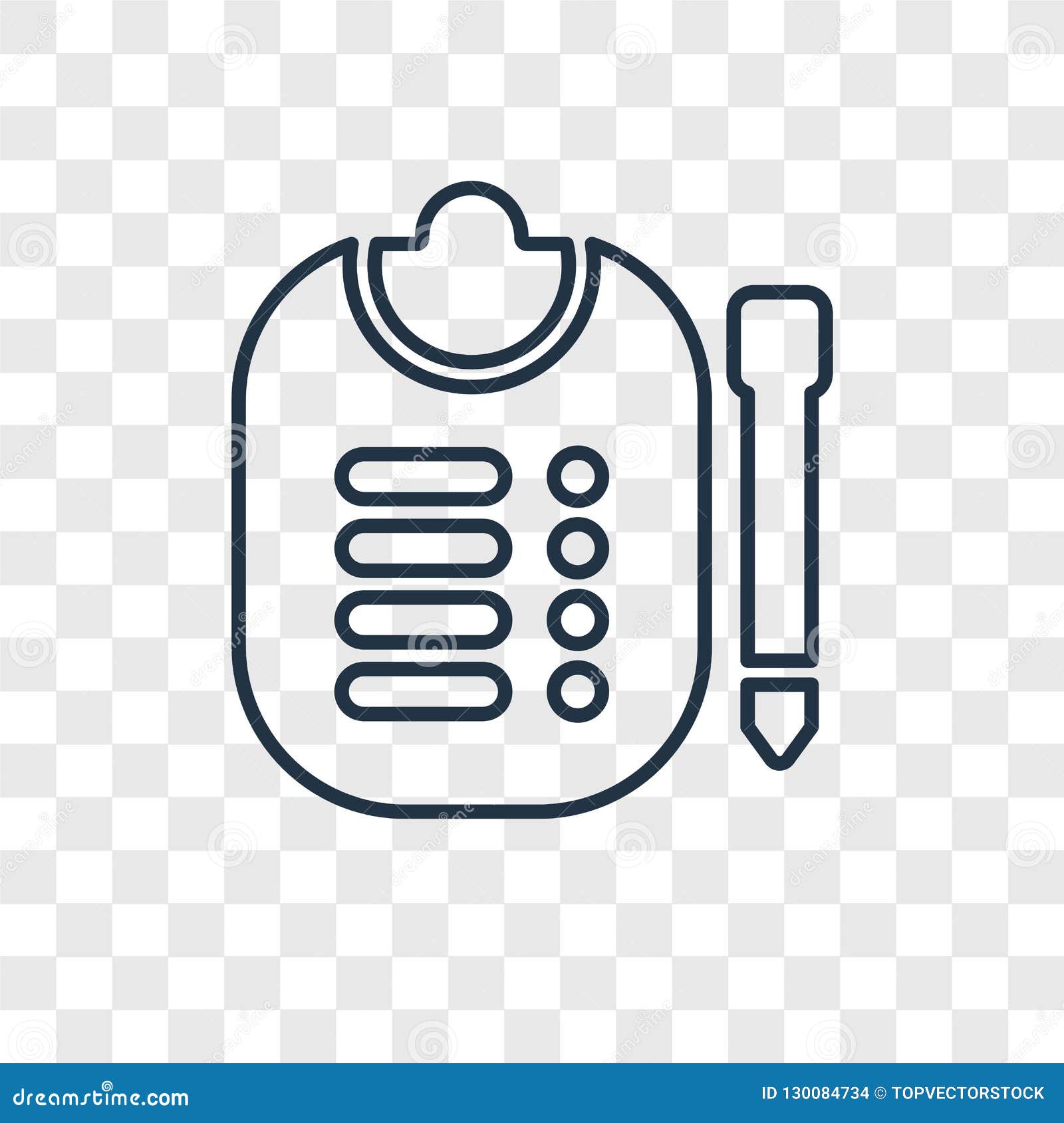 List Concept Vector Linear Icon Isolated on Transparent Background ...