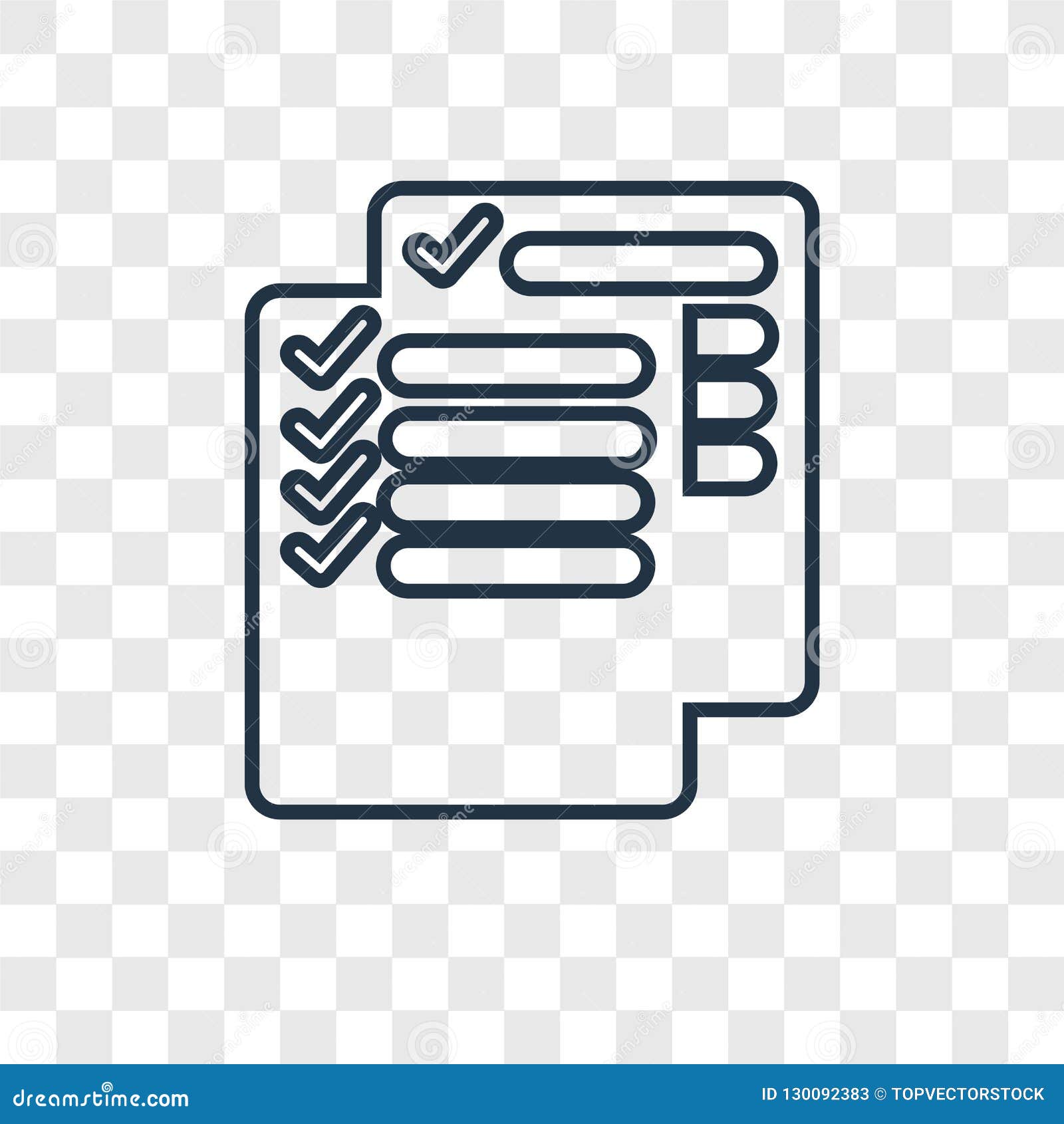 List Concept Vector Linear Icon Isolated on Transparent Background ...