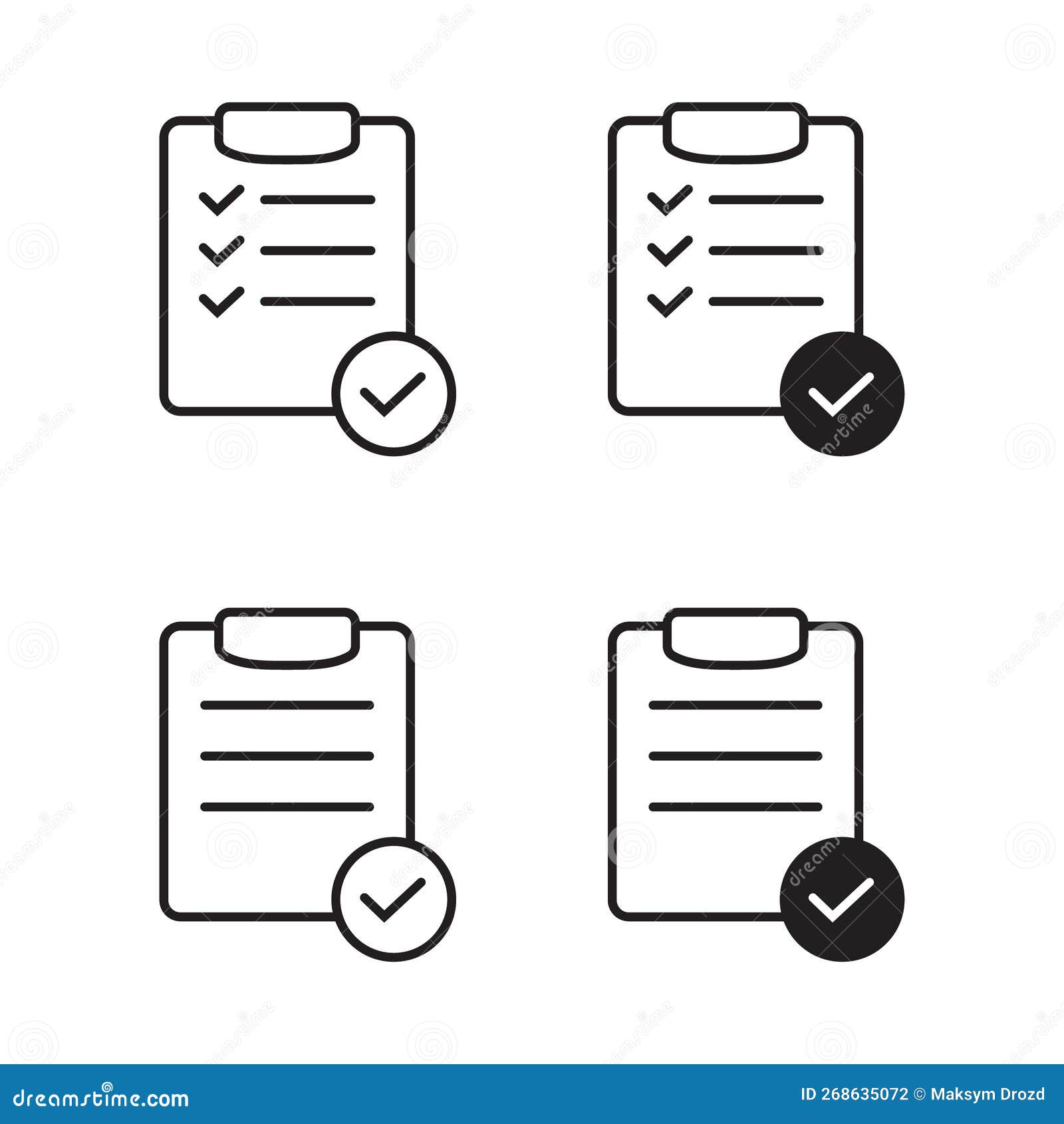 List Confirmation Icon in Line Style. Confirm List, Check List, Approve ...
