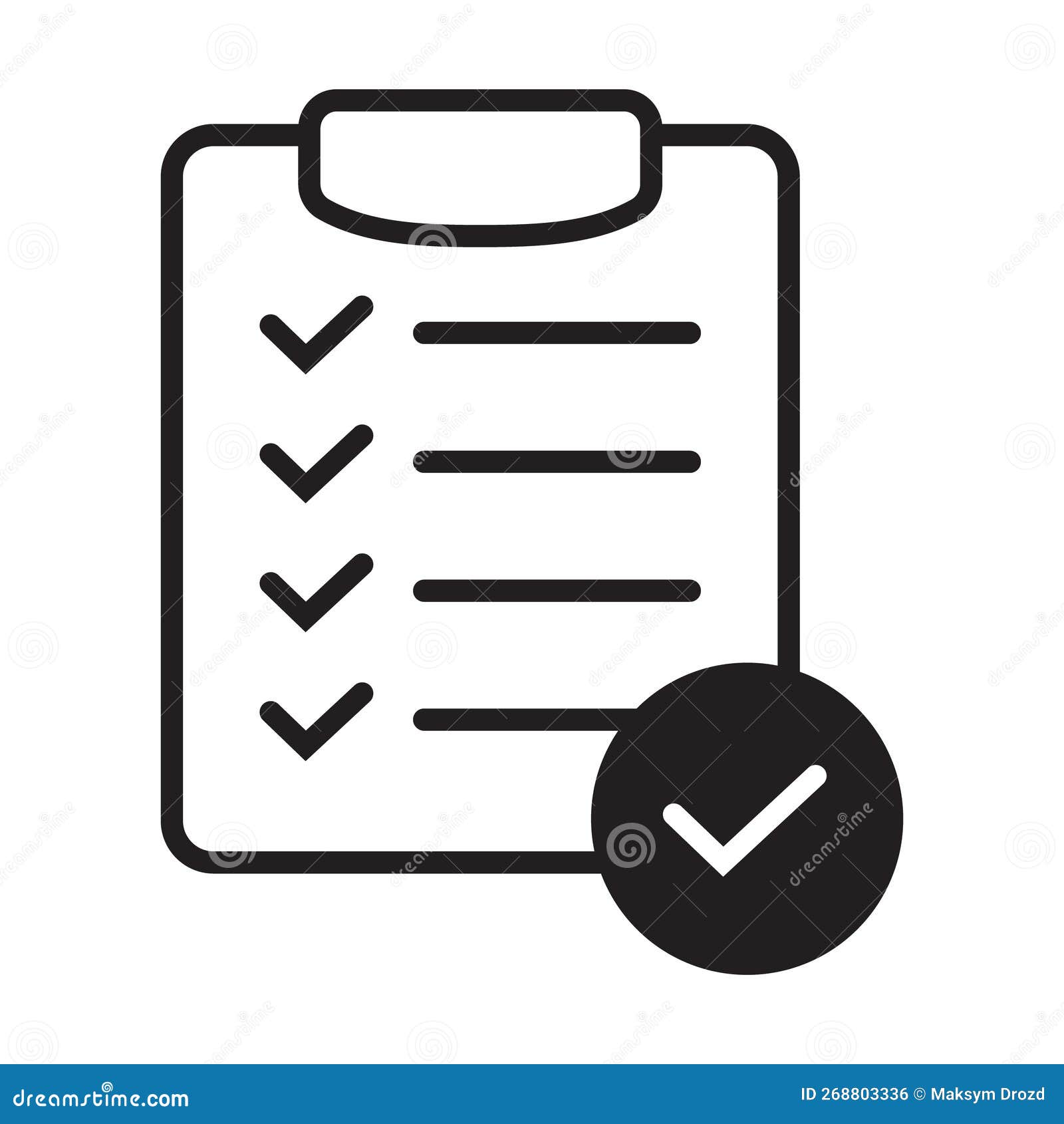 List Confirmation Icon in Line Style. Confirm List, Check List, Approve ...