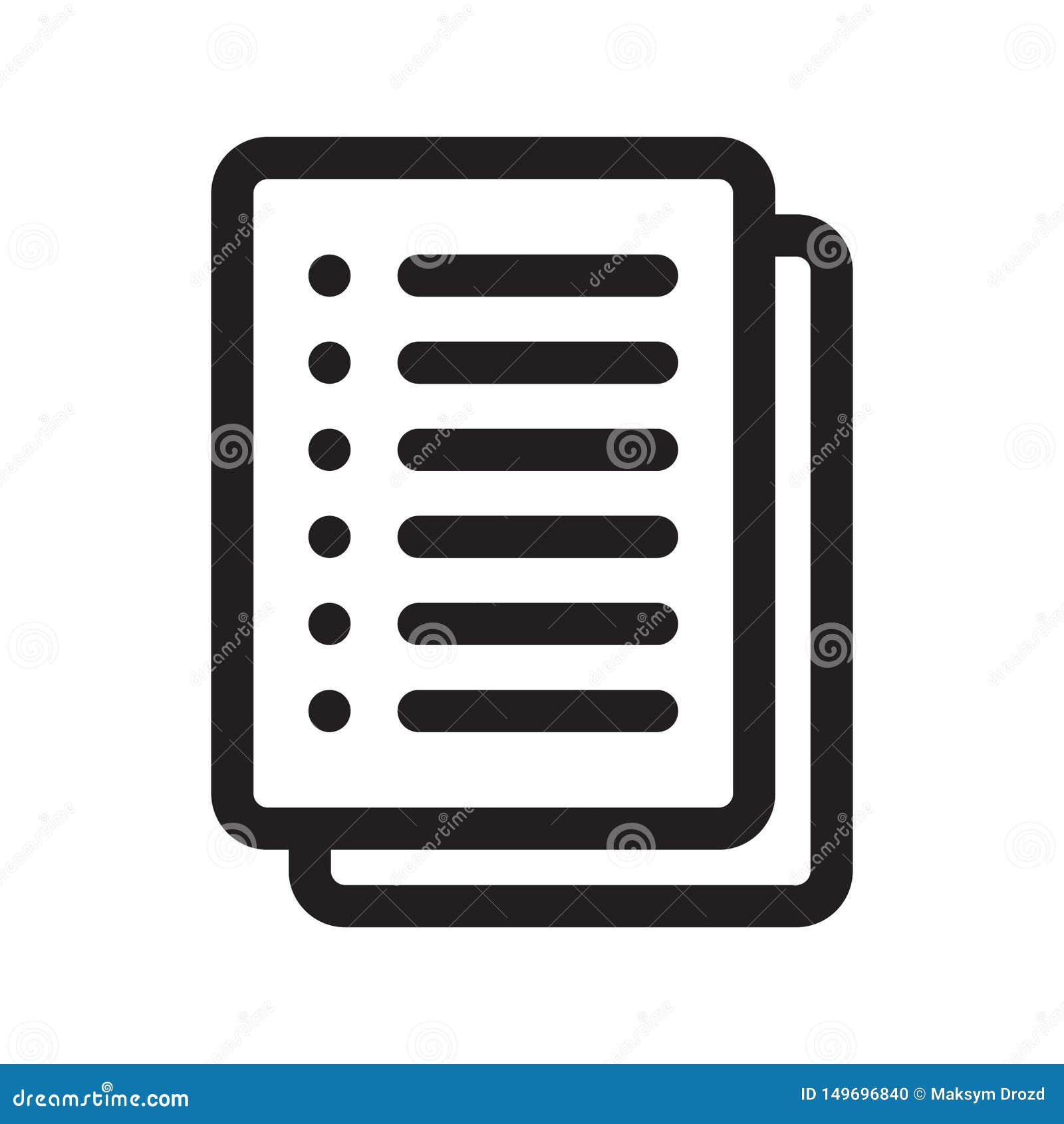List Document Page Icon Vector Stock Vector - Illustration of vector ...
