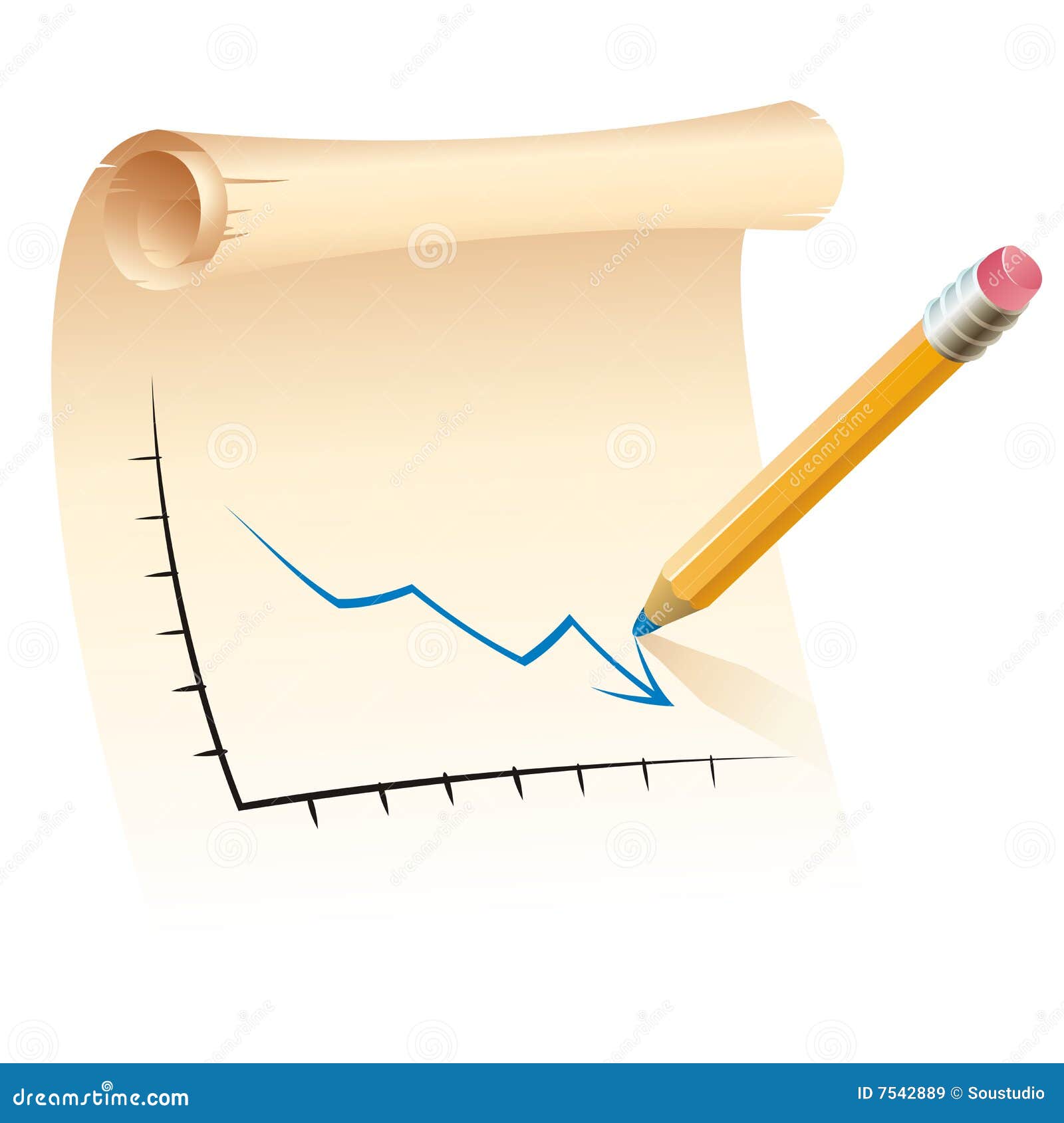 List with graphic down stock vector. Illustration of page - 7542889