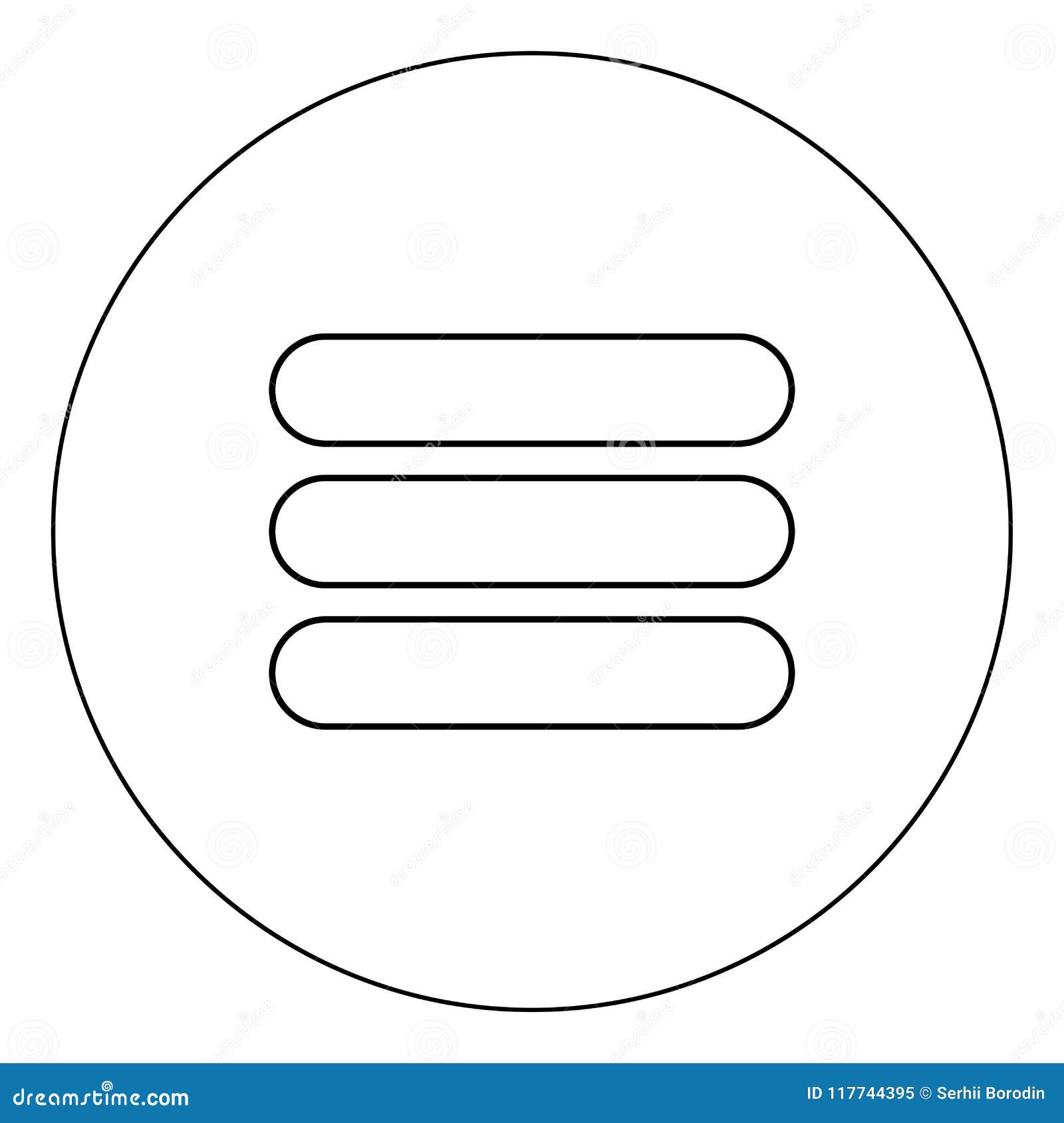 List Icon Black Color in Circle Vector Illustration Isolated Stock ...
