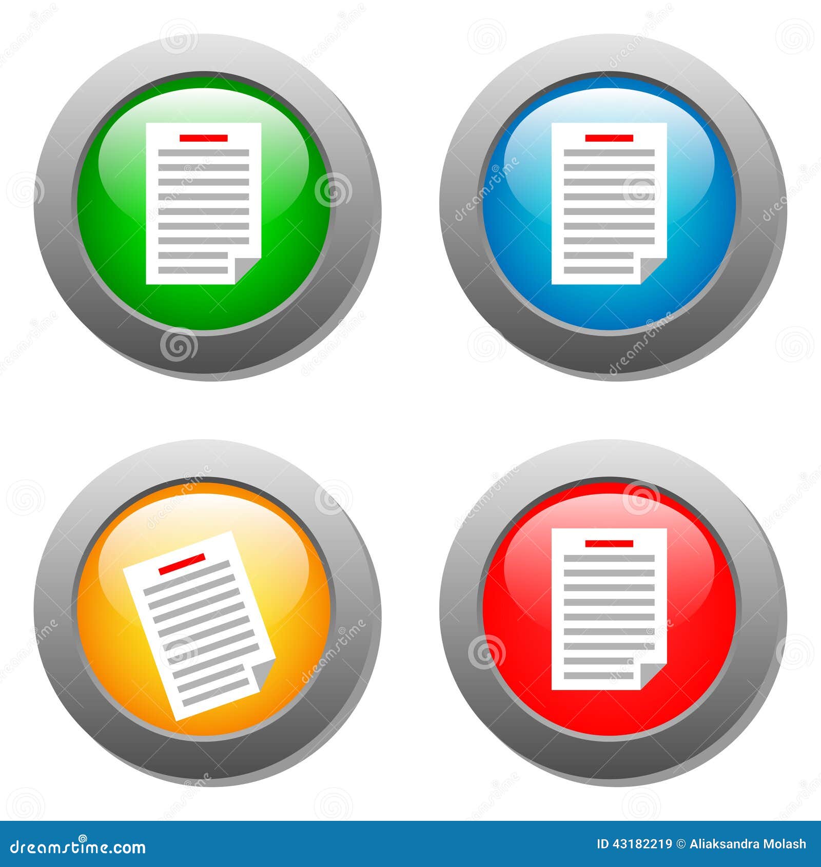 List Icon on Set of Glass Buttons Stock Illustration - Illustration of ...