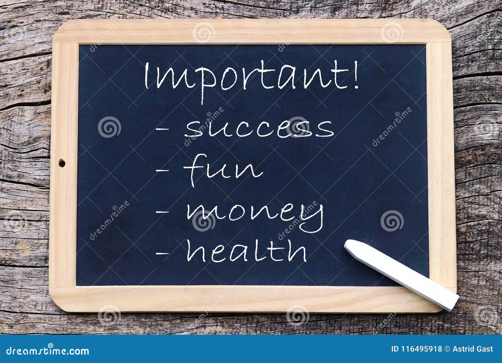 A List of Important Things Written on a Board Stock Photo - Image of ...