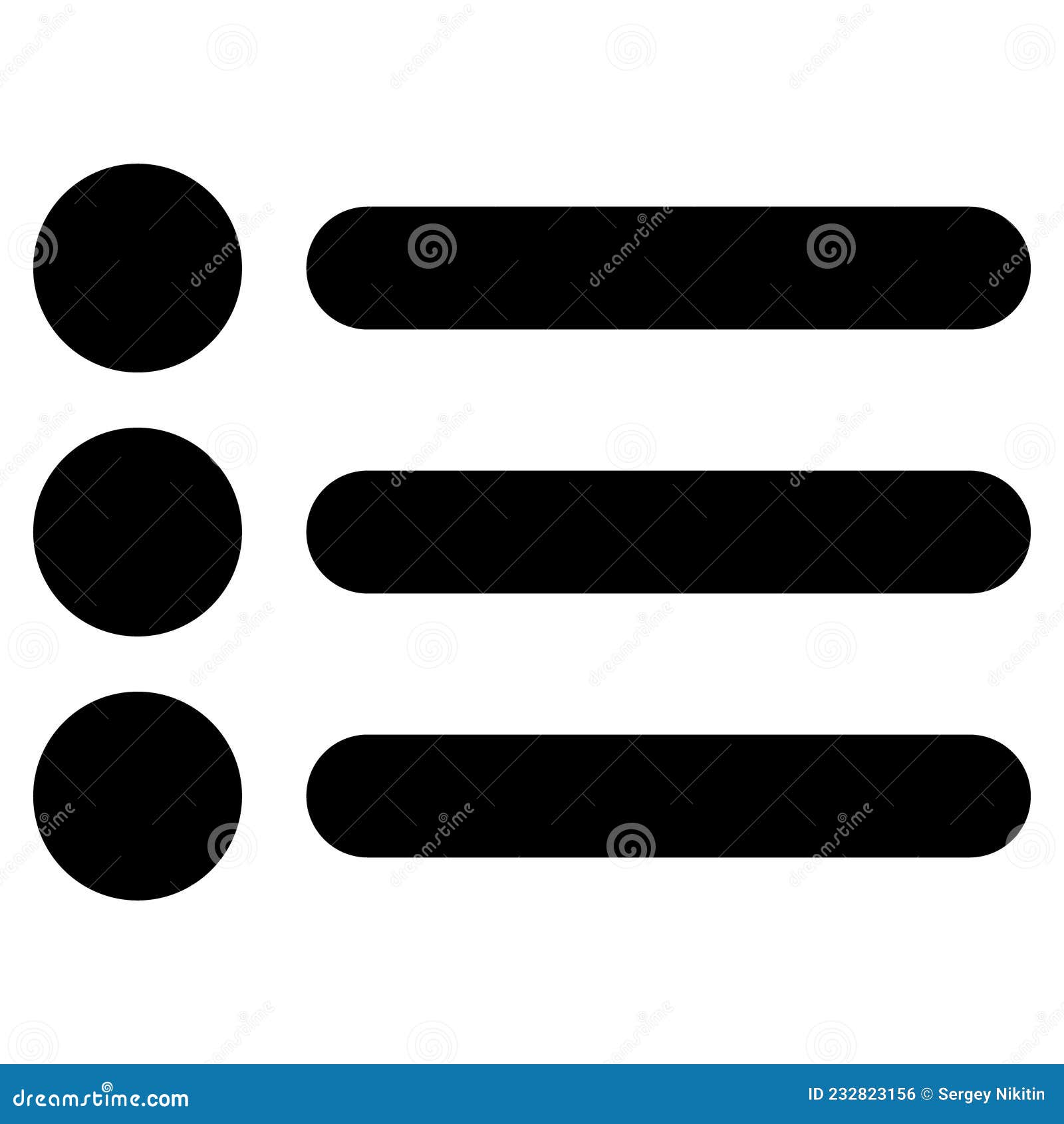 List Items Flat Icon Raster Stock Illustration - Illustration of ...