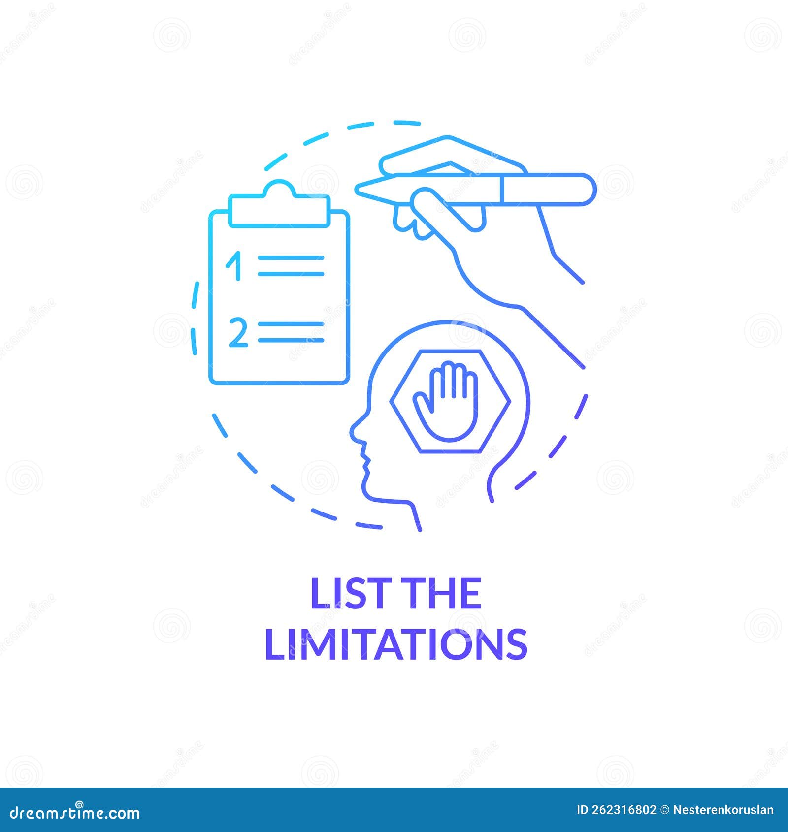 List Limitations Blue Gradient Concept Icon Stock Vector - Illustration ...