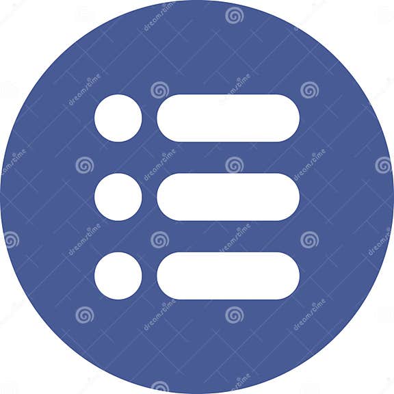 List Menu Icon. Round Blue Icon in Flat Style for Mobile Apps, UI and ...
