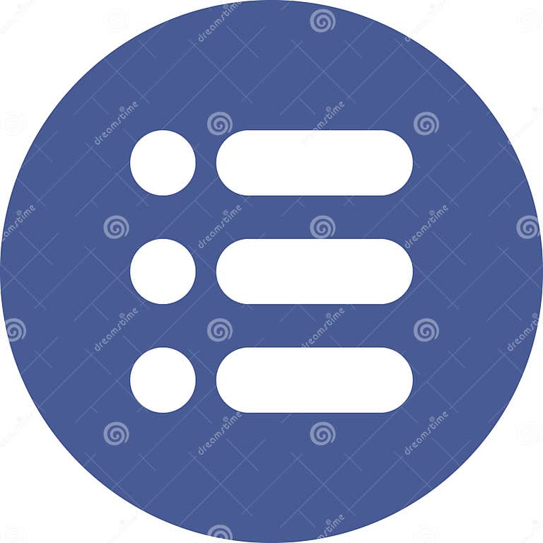 List Menu Icon. Round Blue Icon in Flat Style for Mobile Apps, UI and ...