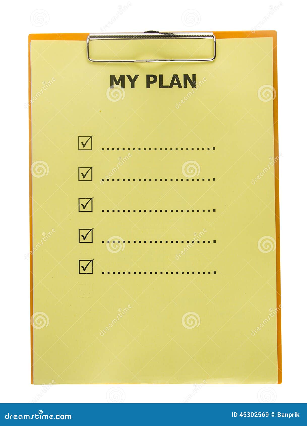 List of My Plan on Paper with Clipboard Stock Image - Image of business ...