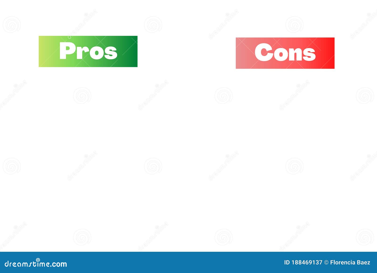List Of Pros And Cons On A White Background. Simple Concept For ...