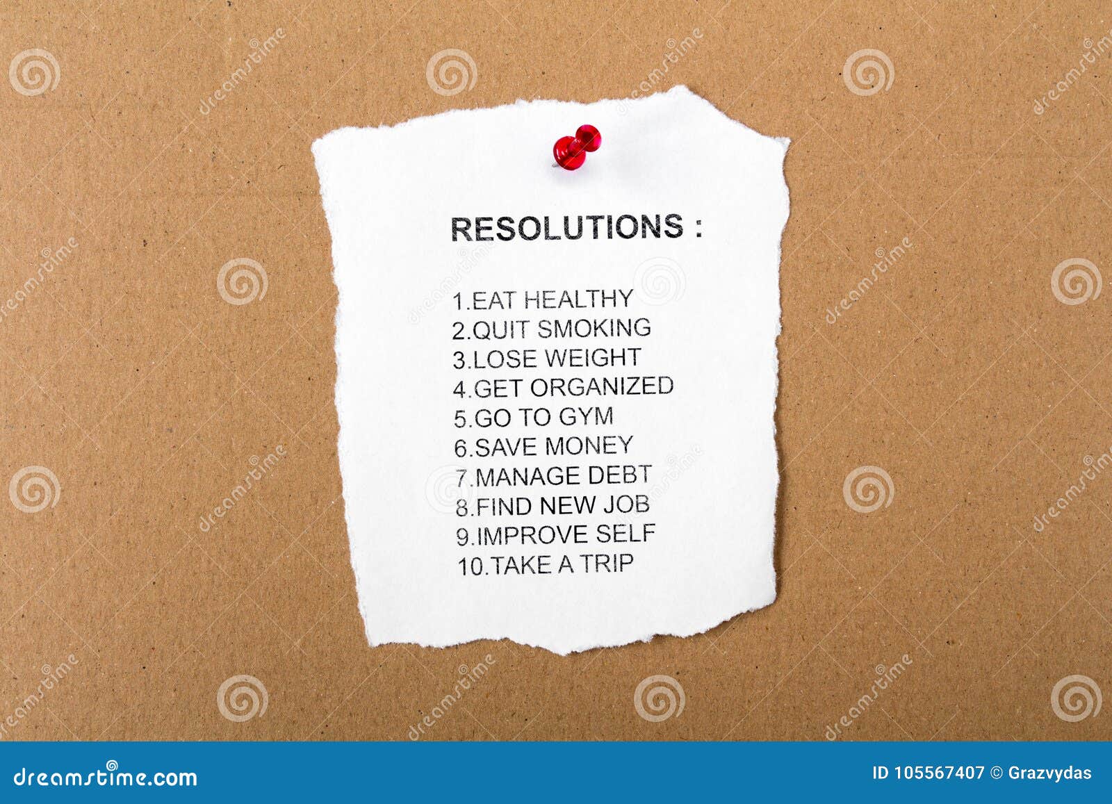 List of Resolutions Pinned To a Notice Board Stock Image - Image of ...