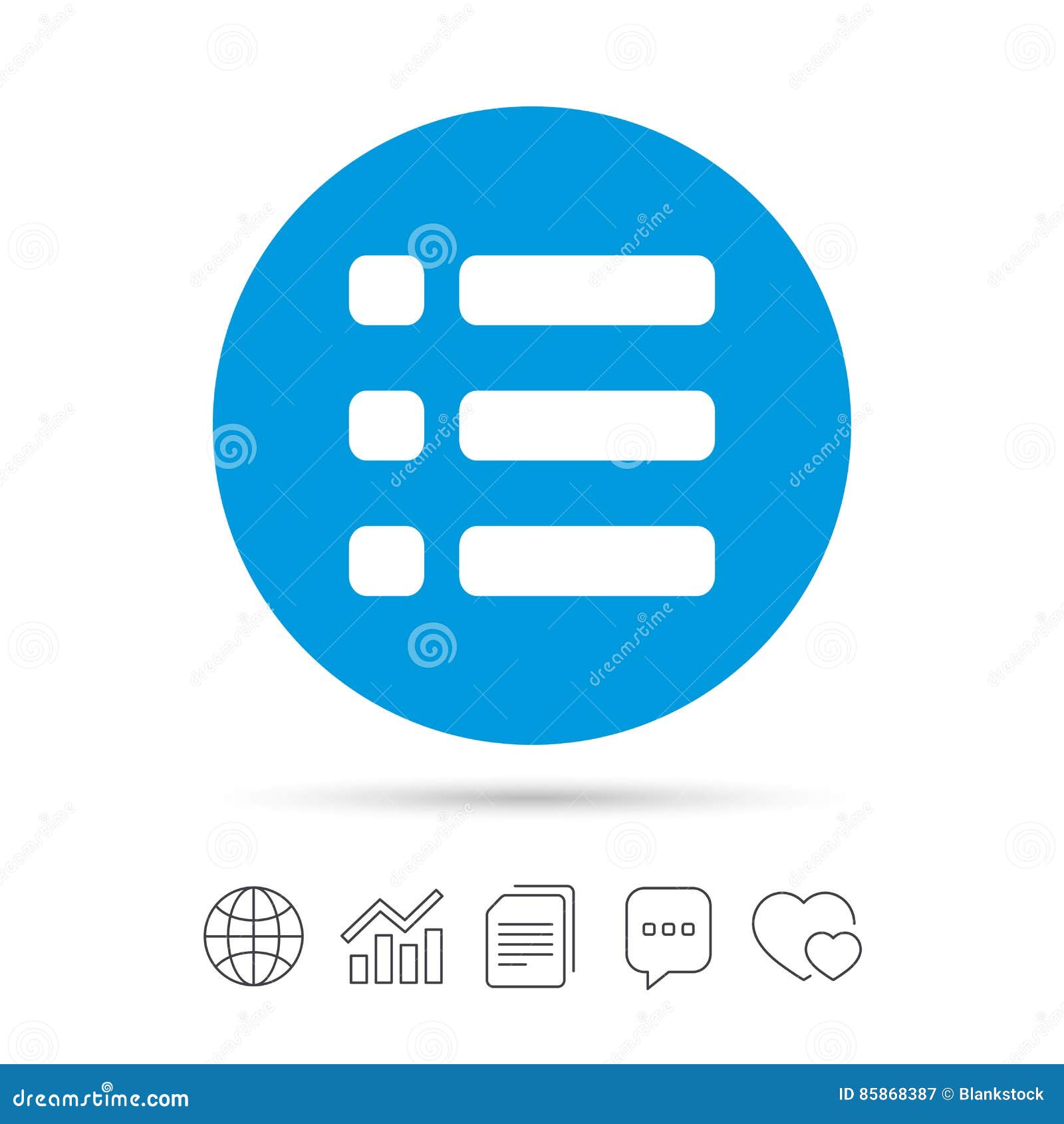 List Sign Icon. Content View Option Symbol Stock Vector - Illustration ...