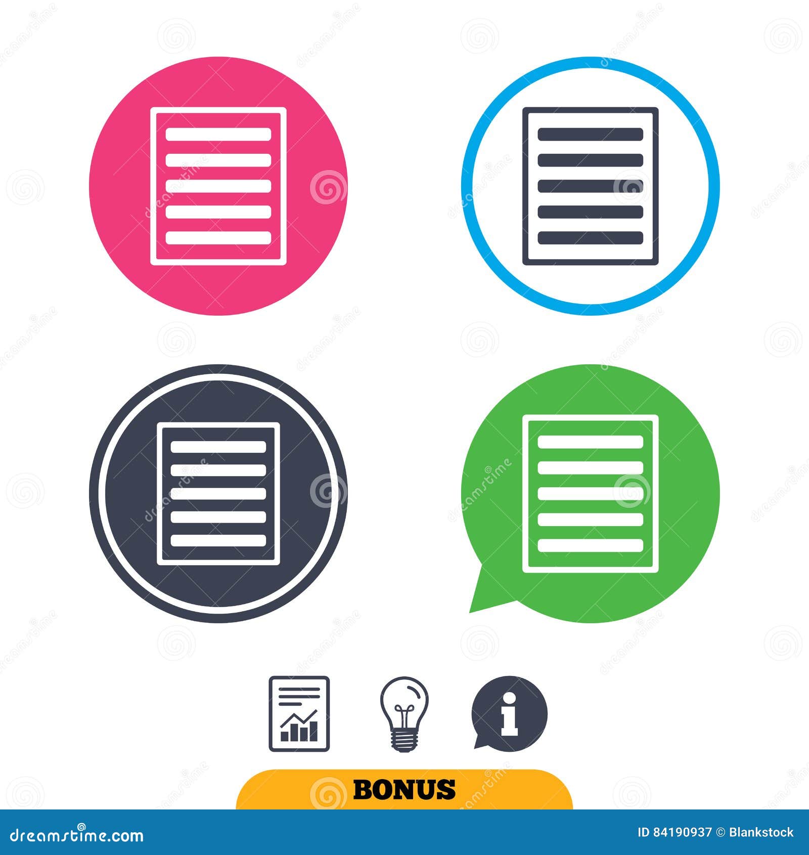 List Sign Icon. Content View Option Symbol Stock Vector - Illustration ...