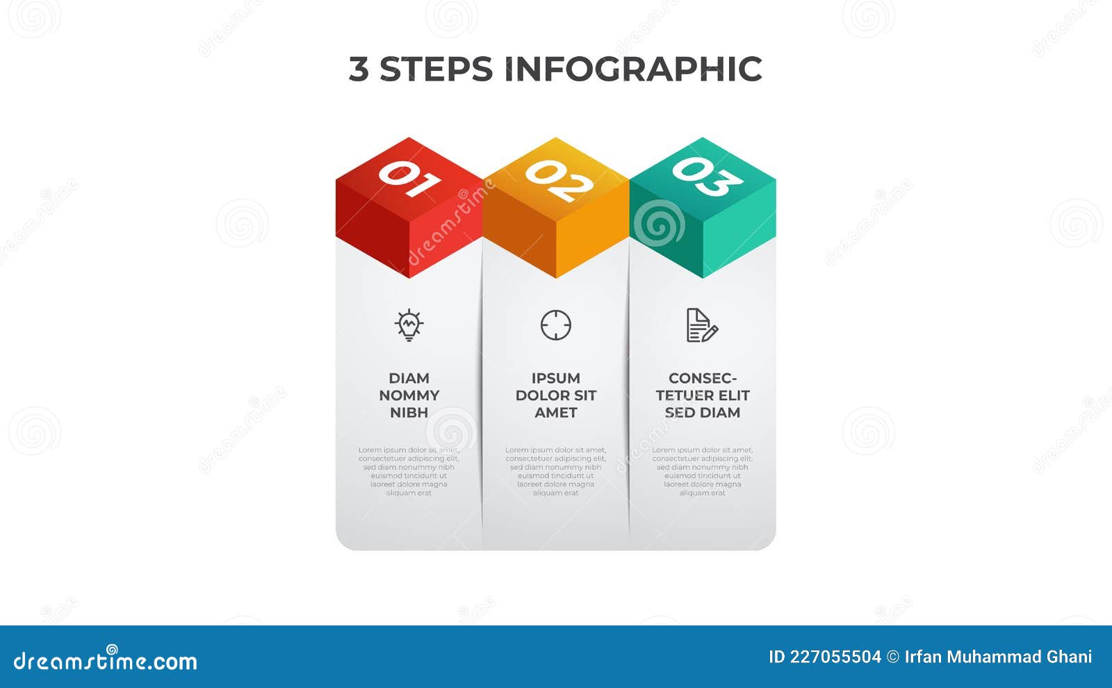 3 List of Steps, Infographic Element Template Vector Stock Vector ...