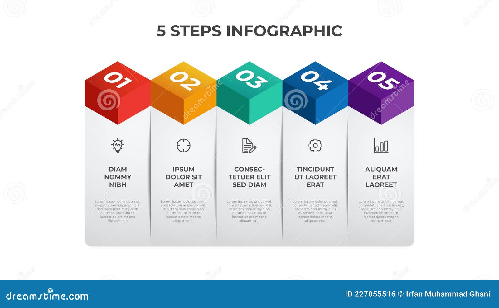 5 List of Steps, Infographic Element Template Vector Stock Vector ...