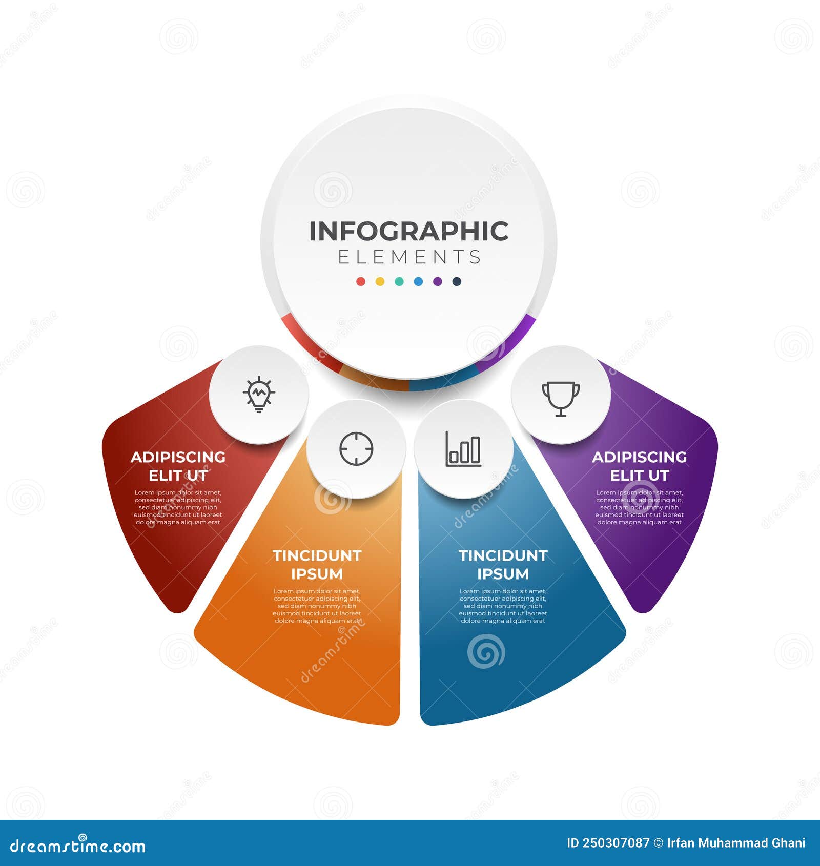 4 List of Steps or Sequence Layout Diagram, Infographic Element Vector ...
