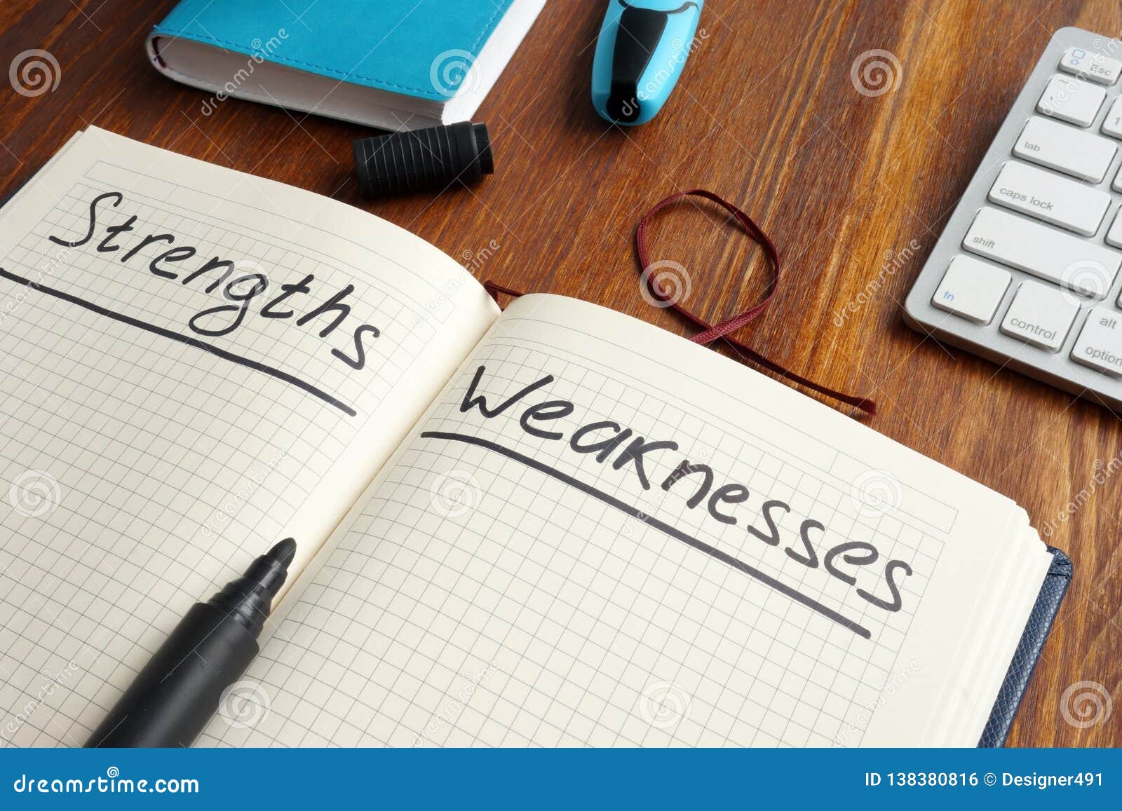 List of Strengths and Weaknesses Stock Photo - Image of planning ...