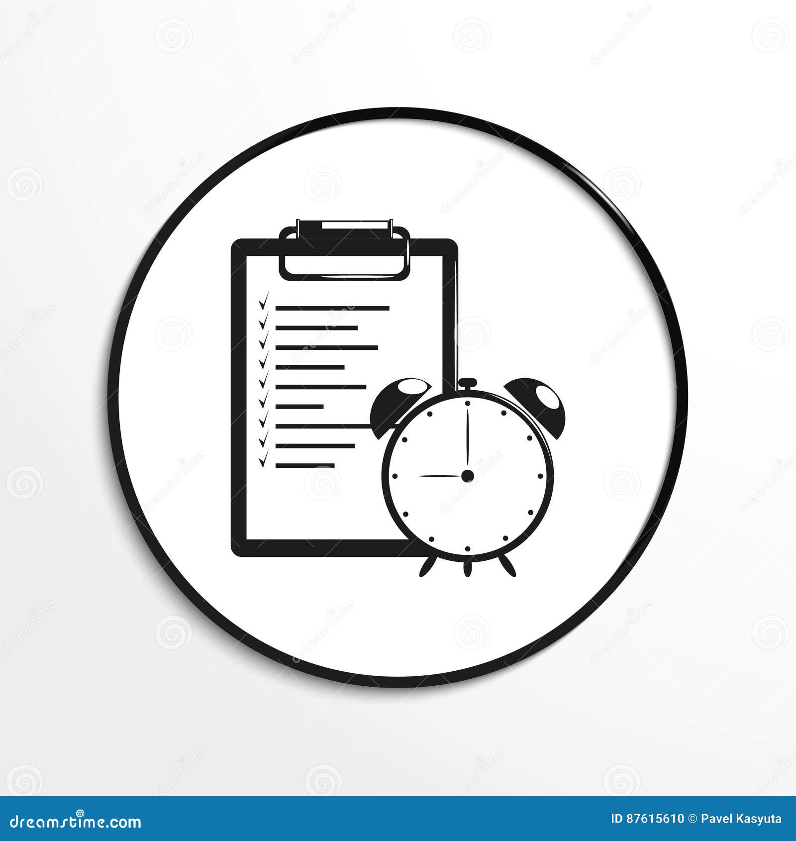 The List of Tasks and a Table Clock. Conditional Symbol. Vector Icon ...