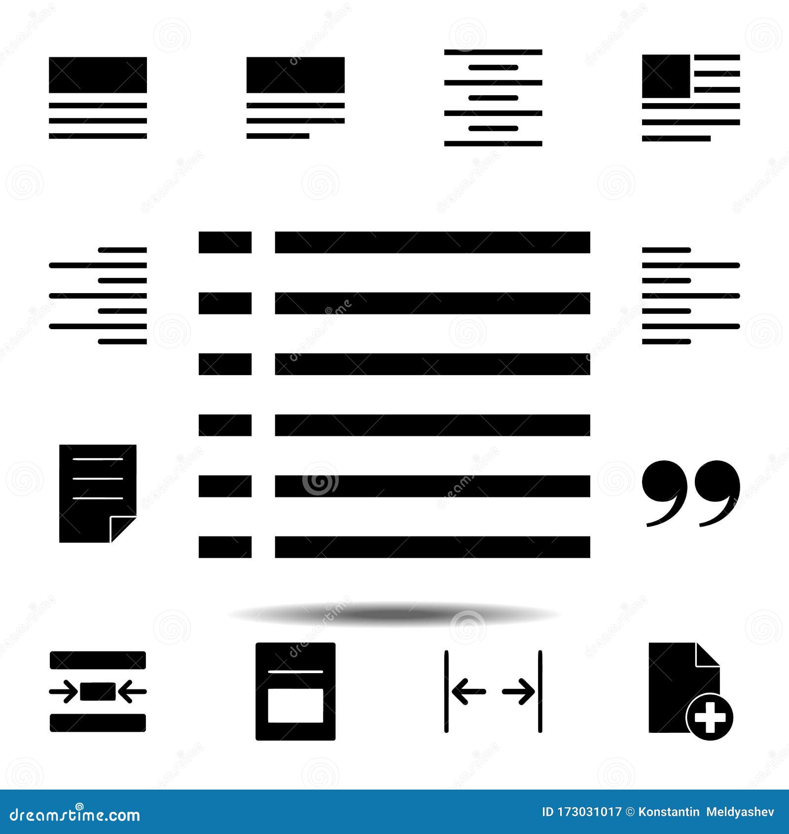 List, Text Icon. Simple Glyph, Flat Vector of Text Editor Set Icons for ...