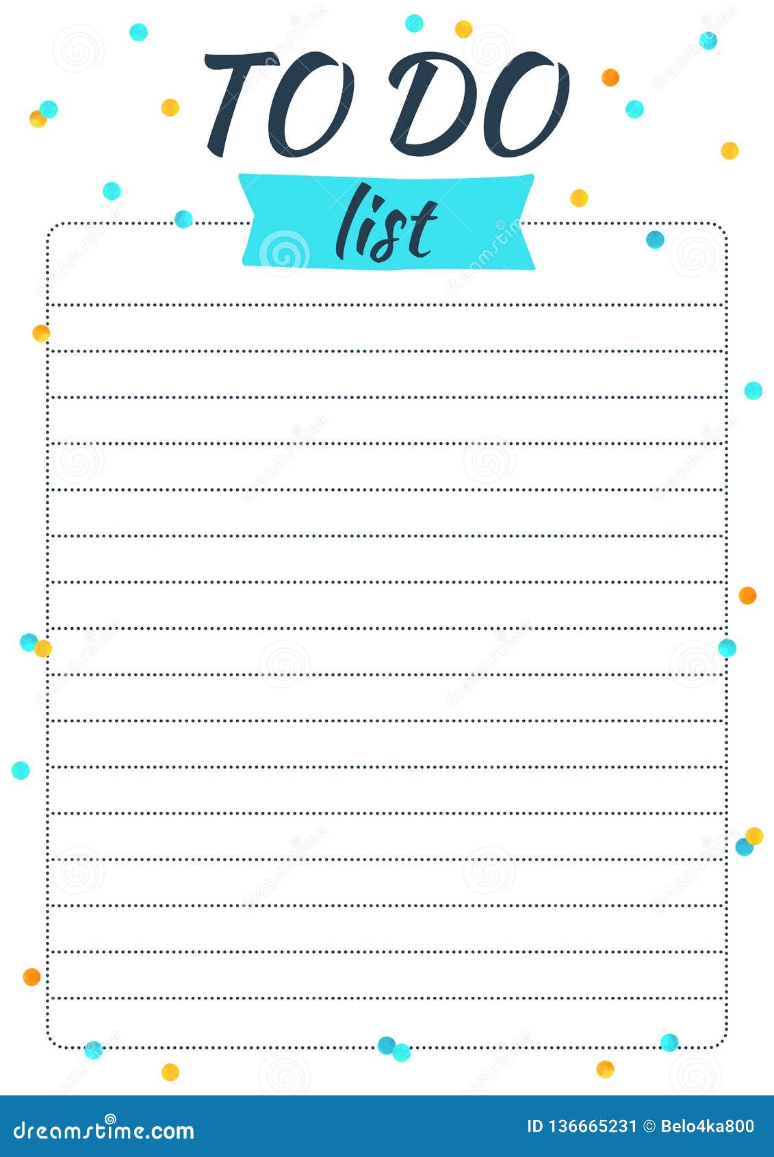 List TO DO with Watercolor Sparkles on Black Background. Stock ...