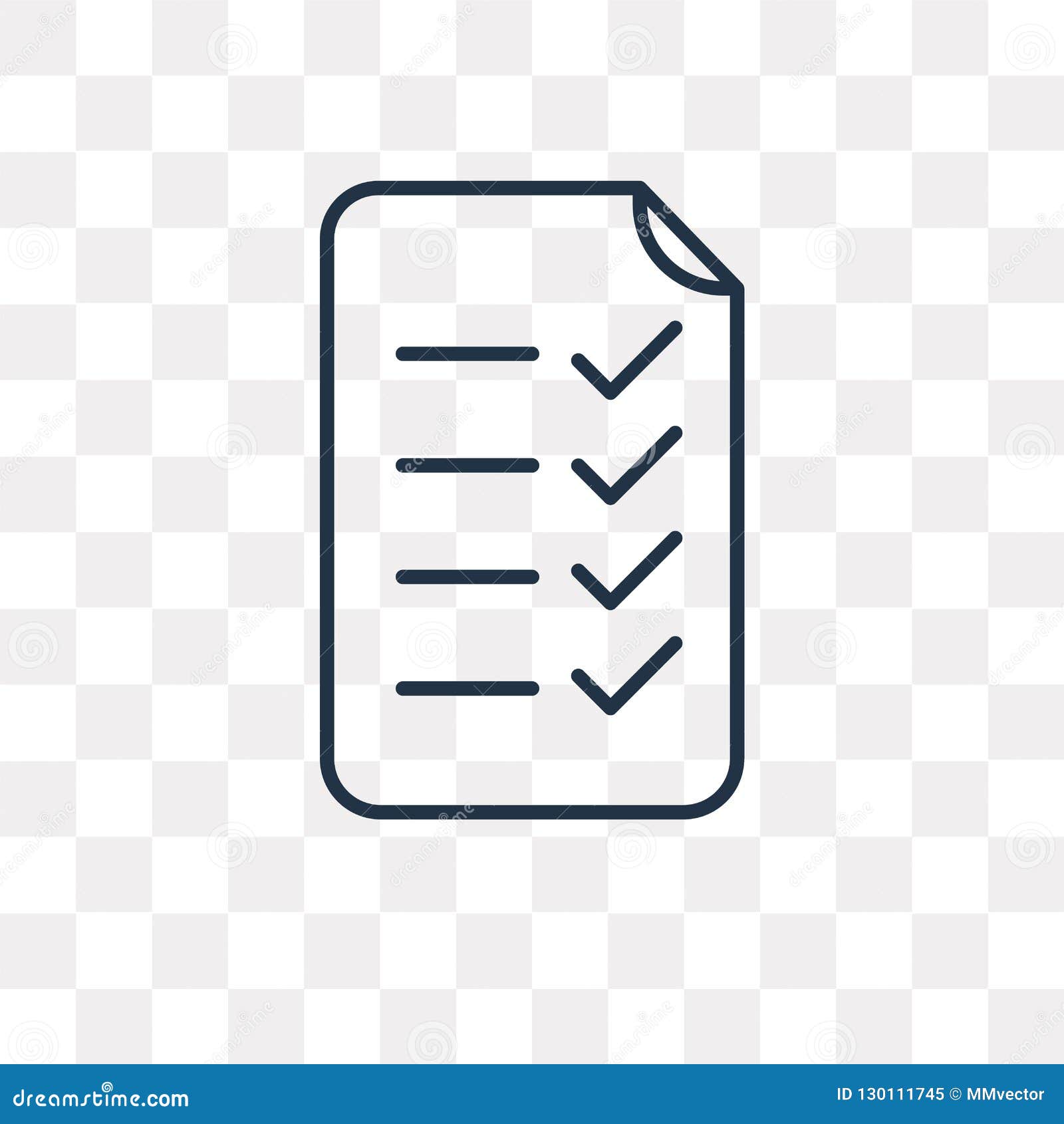 List Vector Icon Isolated on Transparent Background, Linear List Stock ...