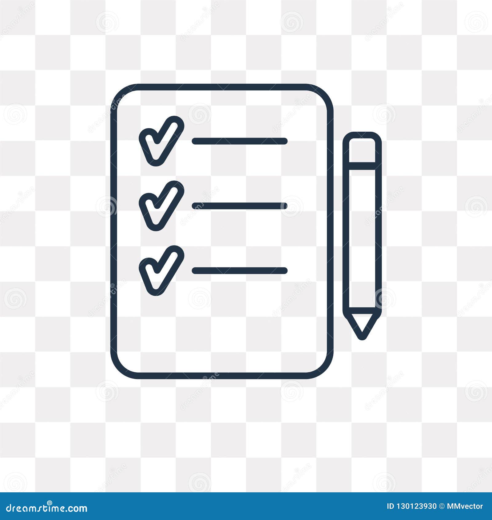 List Vector Icon Isolated on Transparent Background, Linear List Stock ...