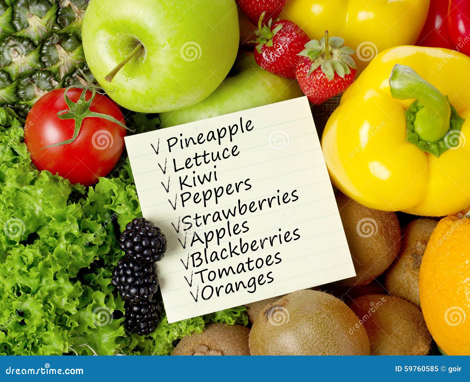 Lista De Frutas Y Verduras