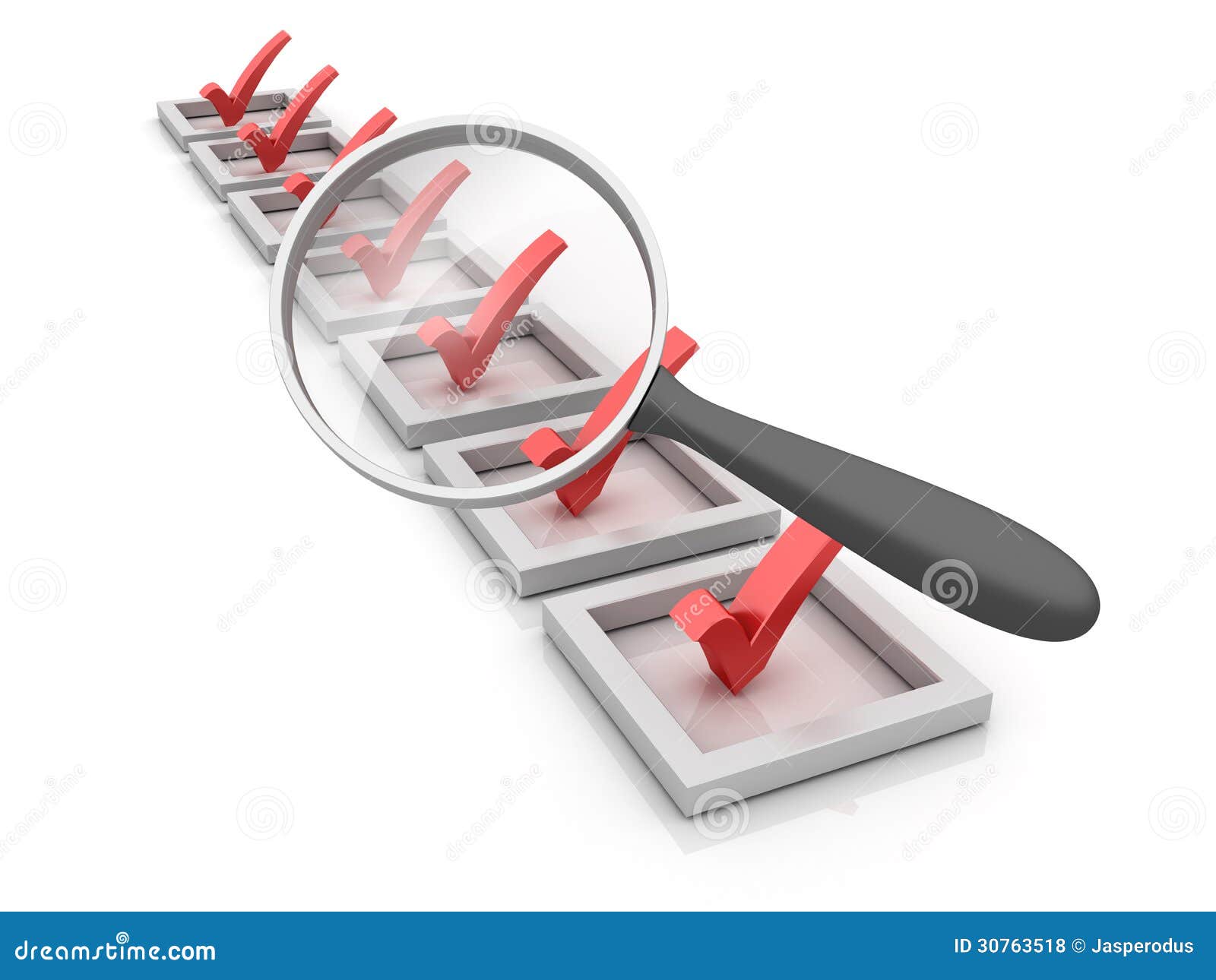 Lista De Verificación Con La Lupa Stock de ilustración - Ilustración de ...