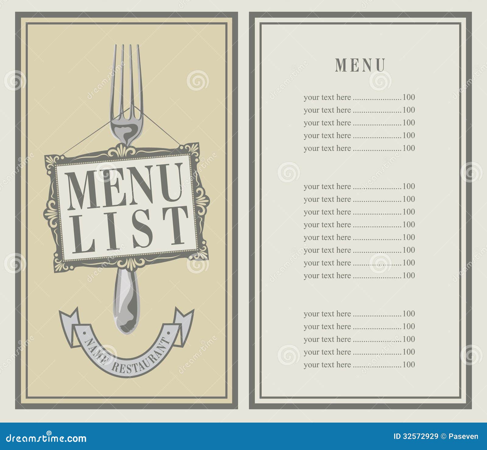 Lista del menu illustrazione vettoriale. Illustrazione di ...