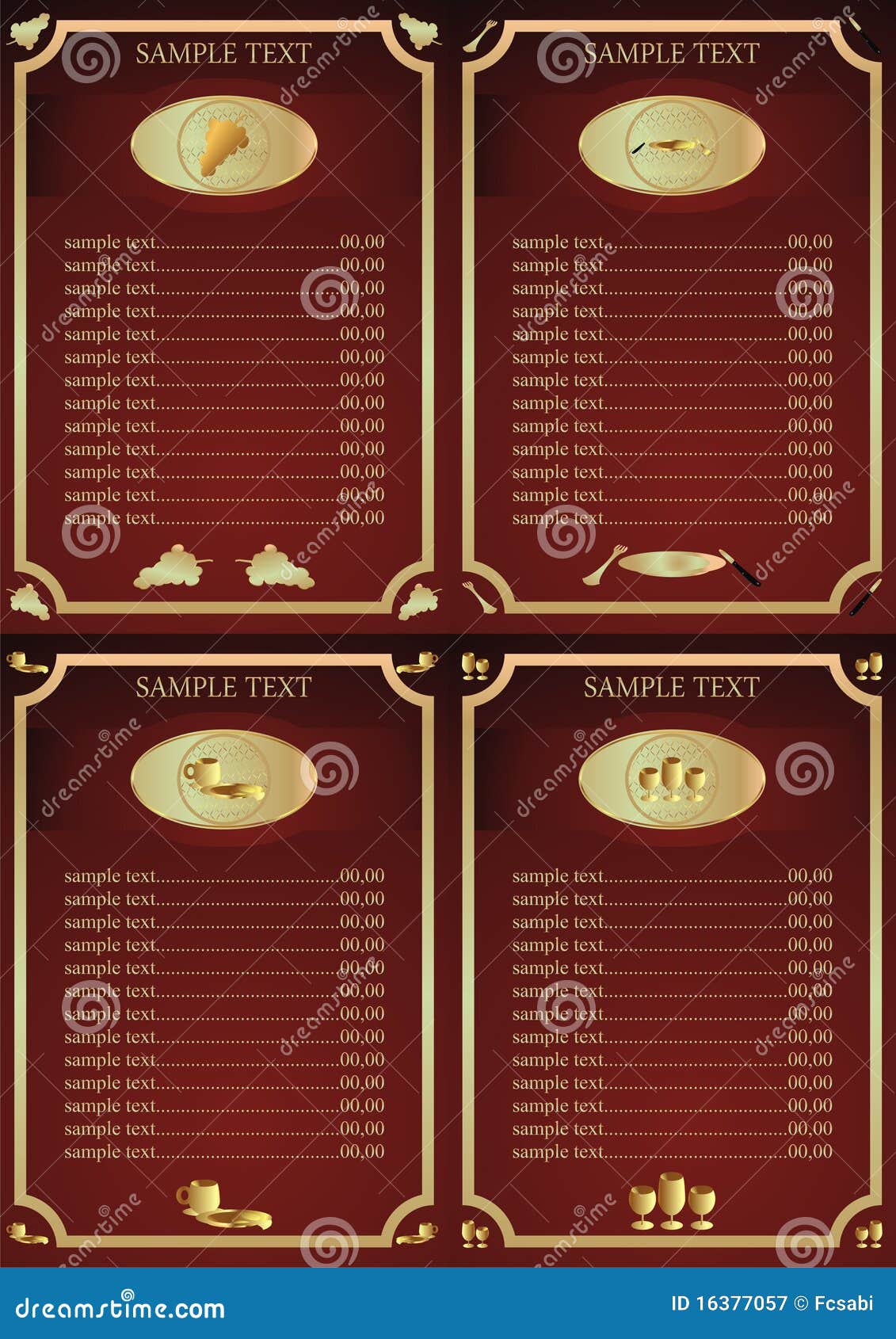 Lista Del Menu Della Bevanda Del Vino Illustrazione Vettoriale ...