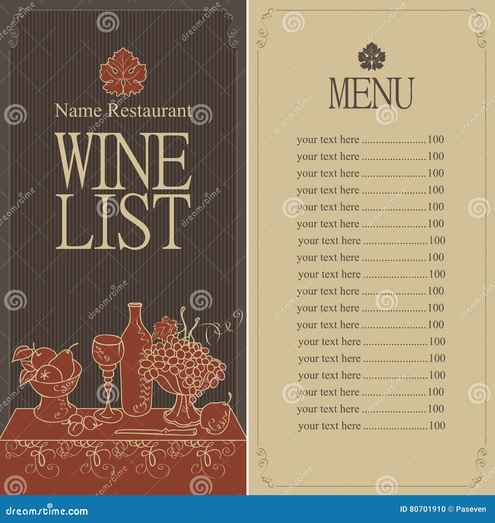 Liste de menu de vin illustration de vecteur. Illustration du poire ...