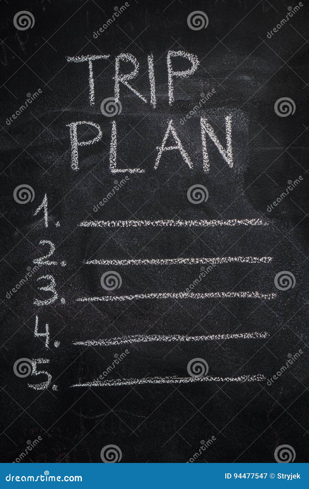 Liste De Plan De Voyage Sur Le Tableau Noir Image stock - Image du ...