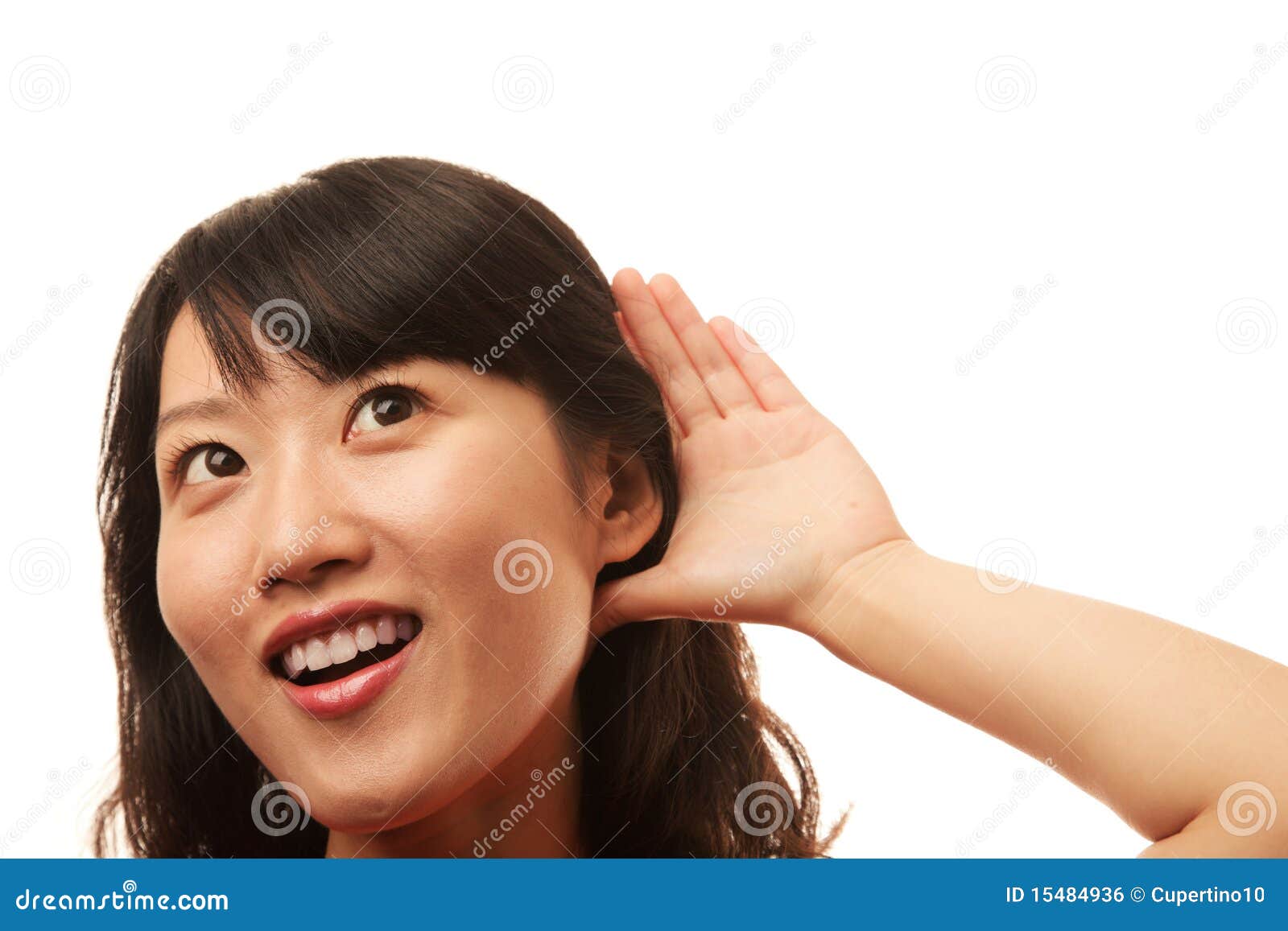 Listen stock photo. Image of cheerful, asian, gorgeous - 15484936