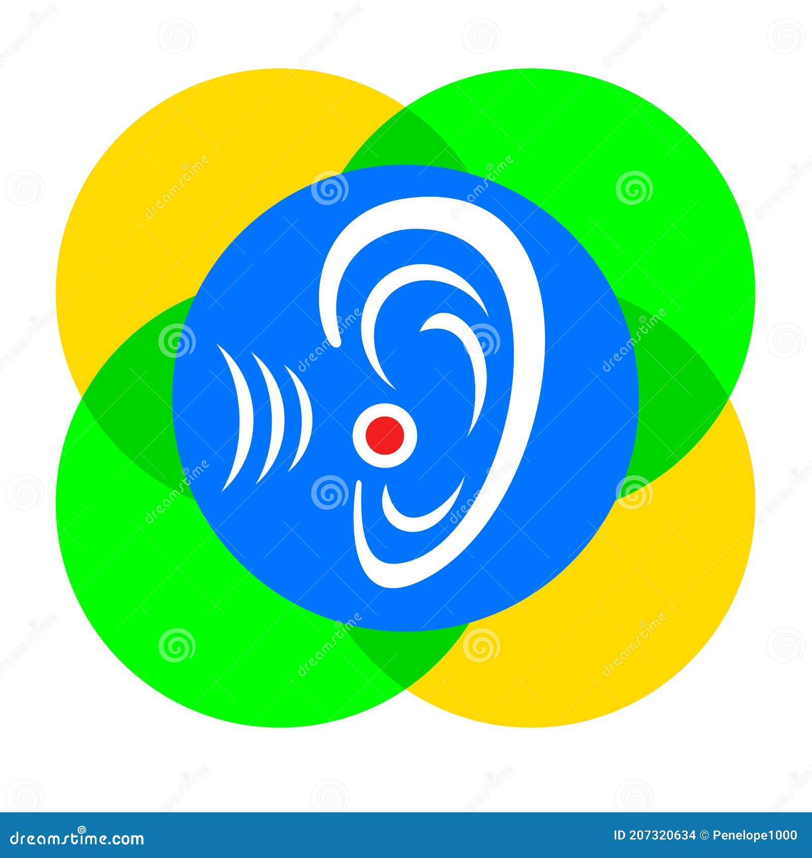 Colorful Listen Graphic with Ear in Vector Quality. Stock Vector ...
